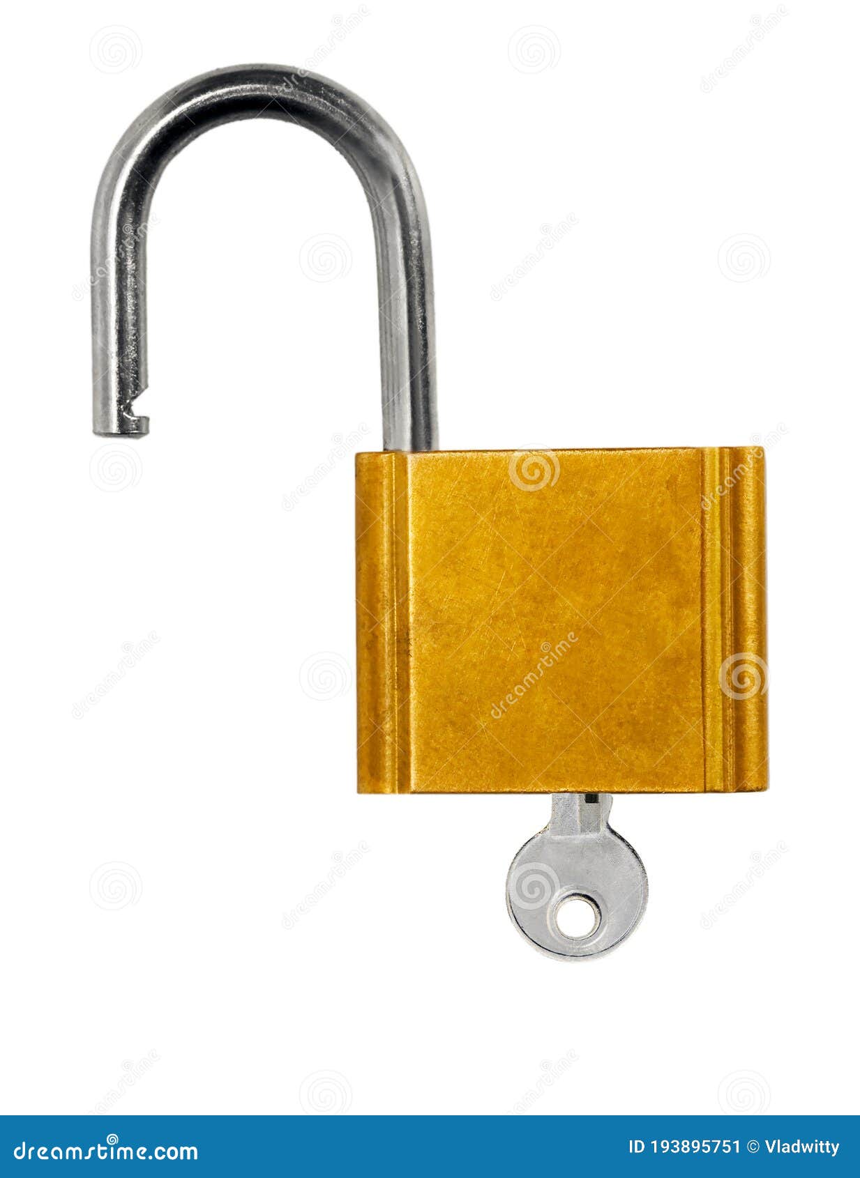 Golden Lock key isolated stock image. Image of password - 193895751