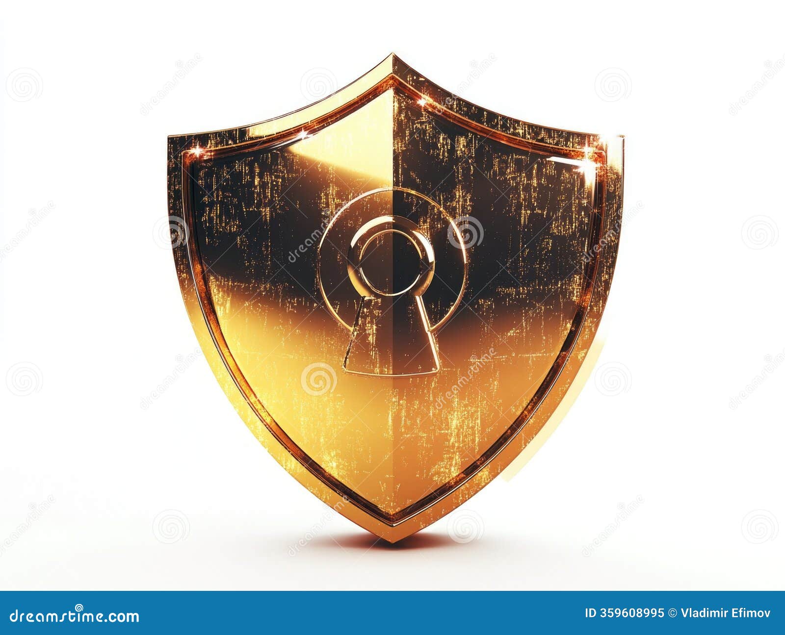 Golden Lock and Key Security Emblem Stock Illustration - Illustration ...