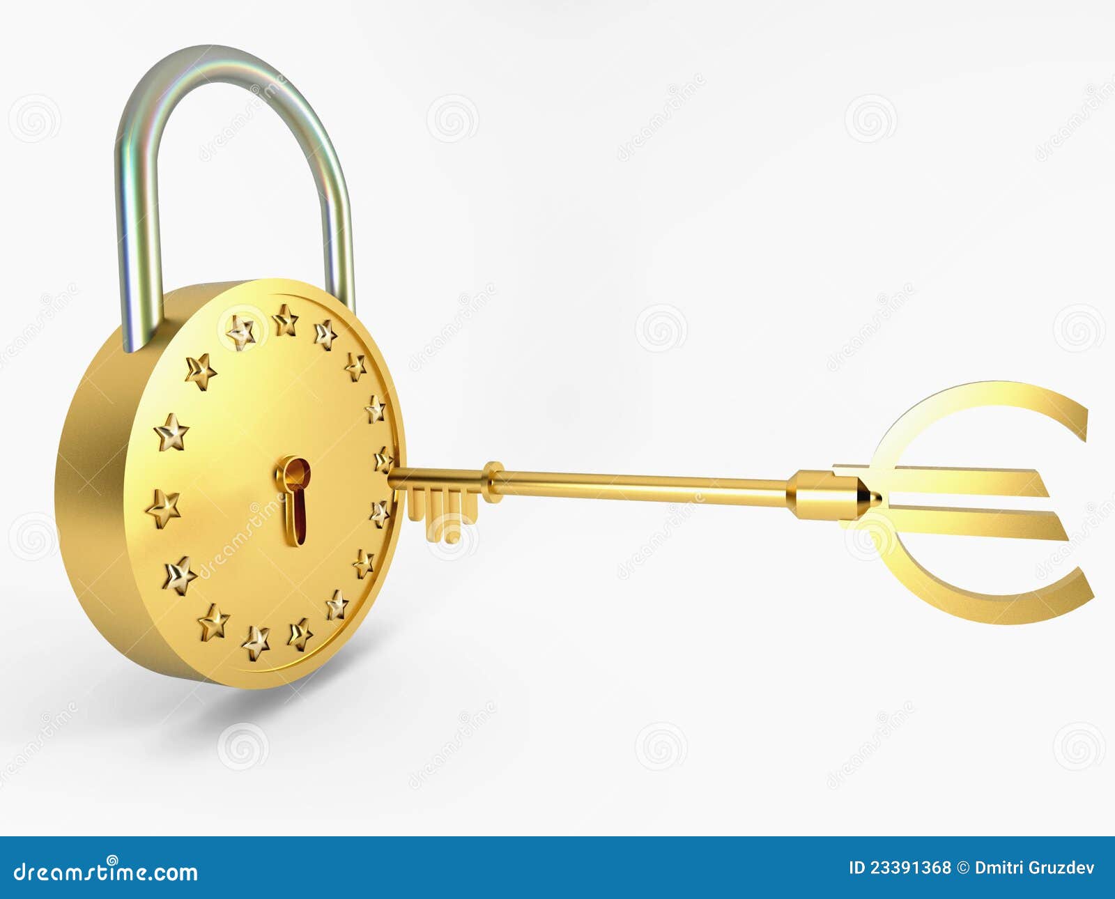 Golden Key Lock Twin Logo Design Illustration | CartoonDealer.com ...