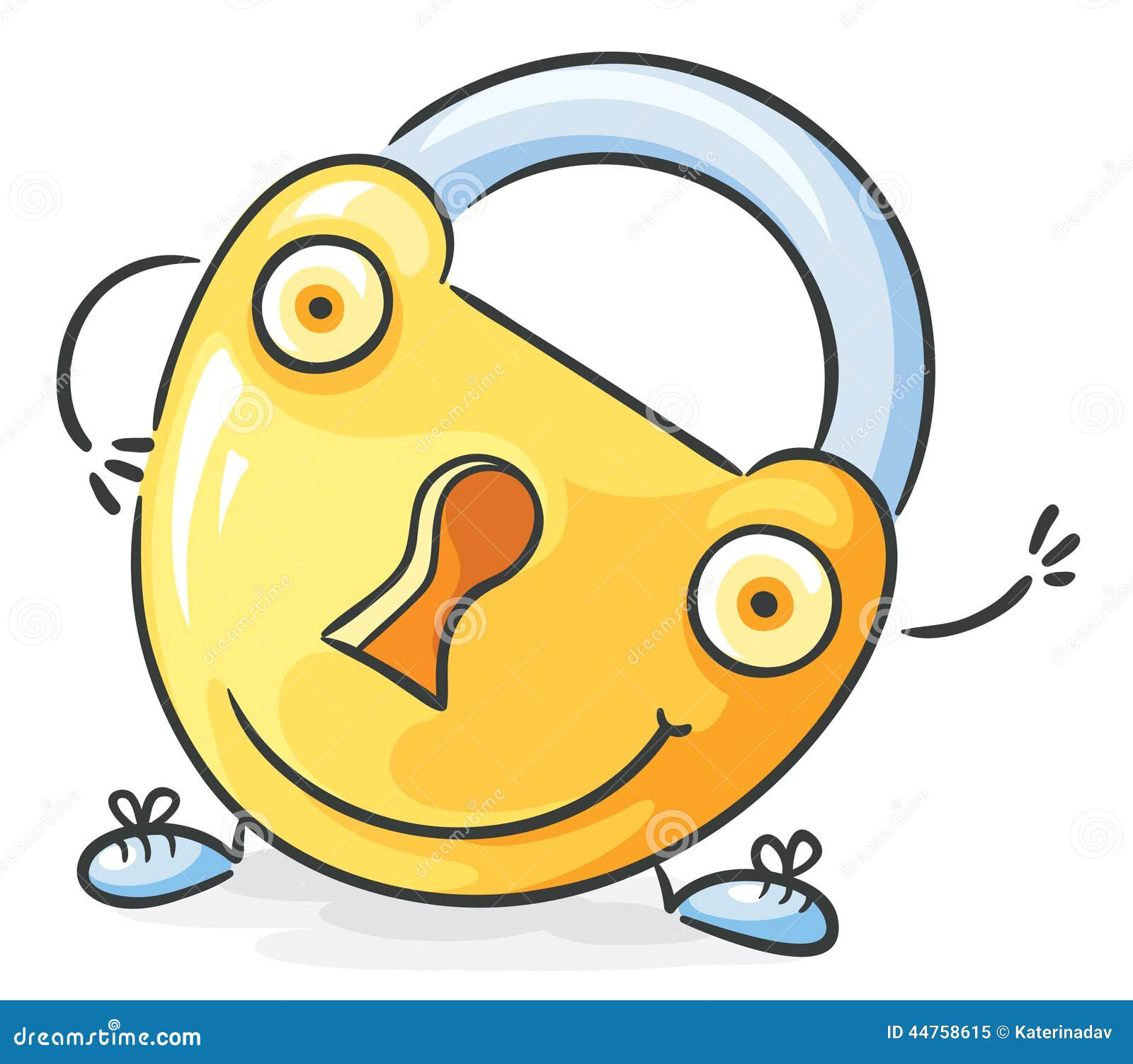 Golden Lock with a Smiling Face Stock Vector - Illustration of lock ...