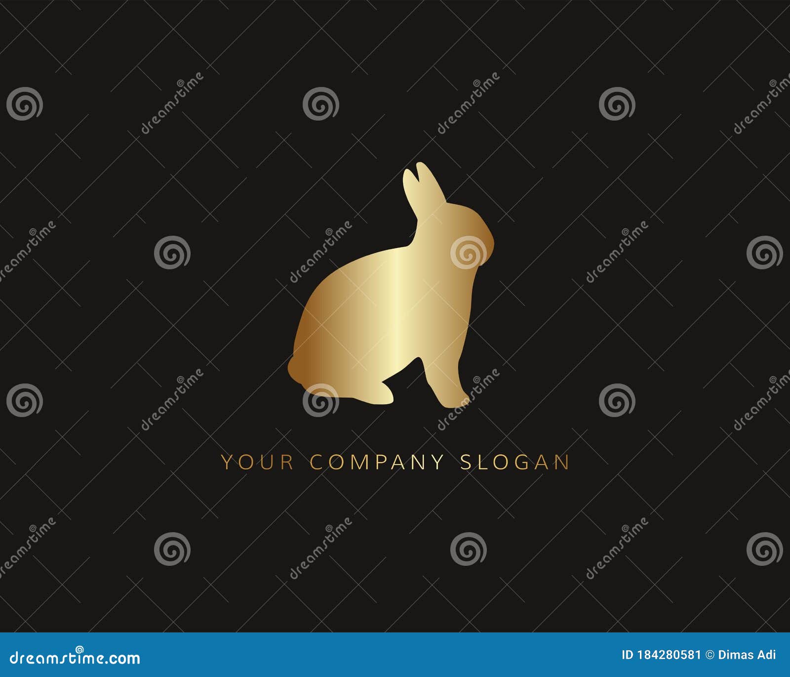 Golden Rabbit Shape Logo Premium Vector Stock Vector - Illustration of ...