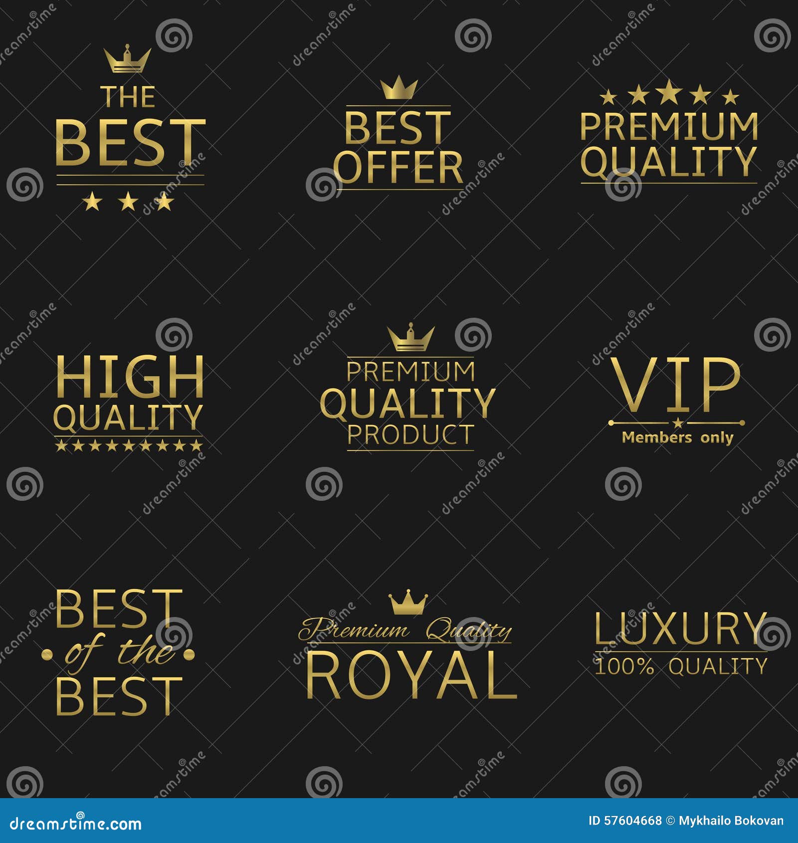 Golden logo set stock vector. Illustration of business - 57604668