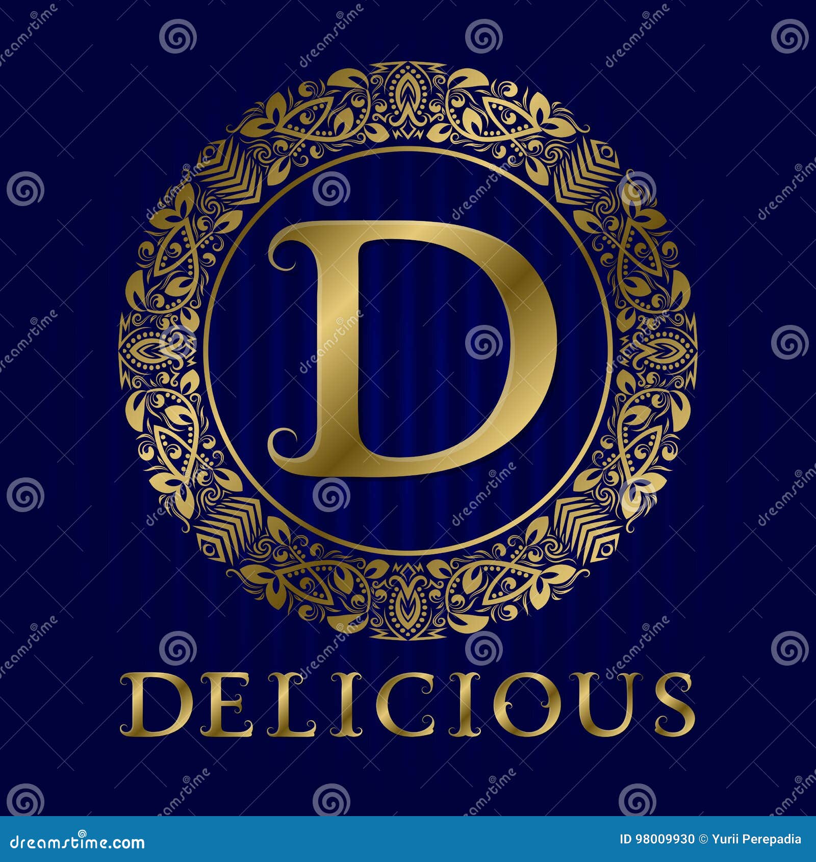 Golden Logo Template for Delicious Boutique Stock Vector - Illustration ...