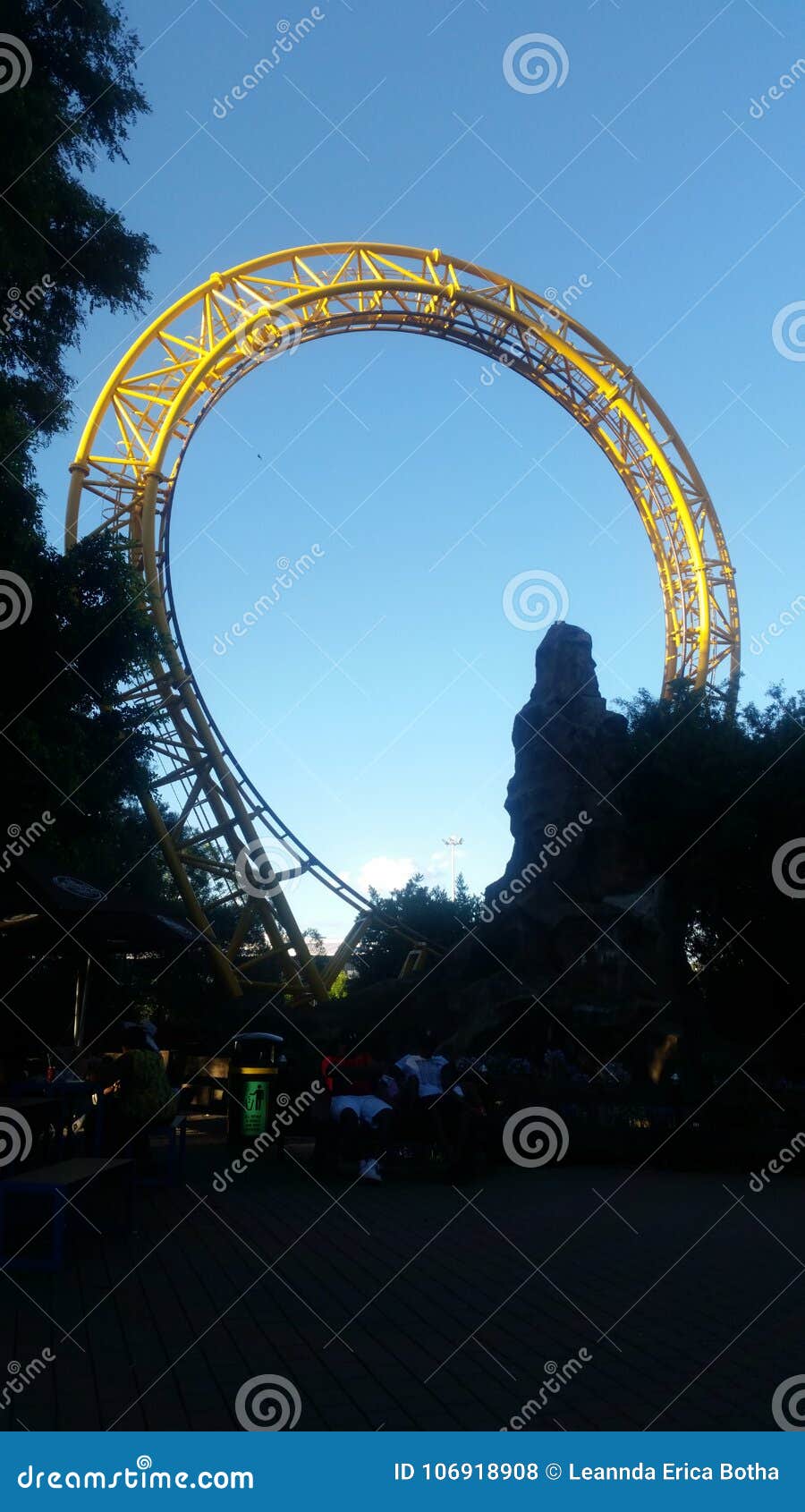The Golden Loop Rollercoaster Stock Photo - Image of golden, gold ...