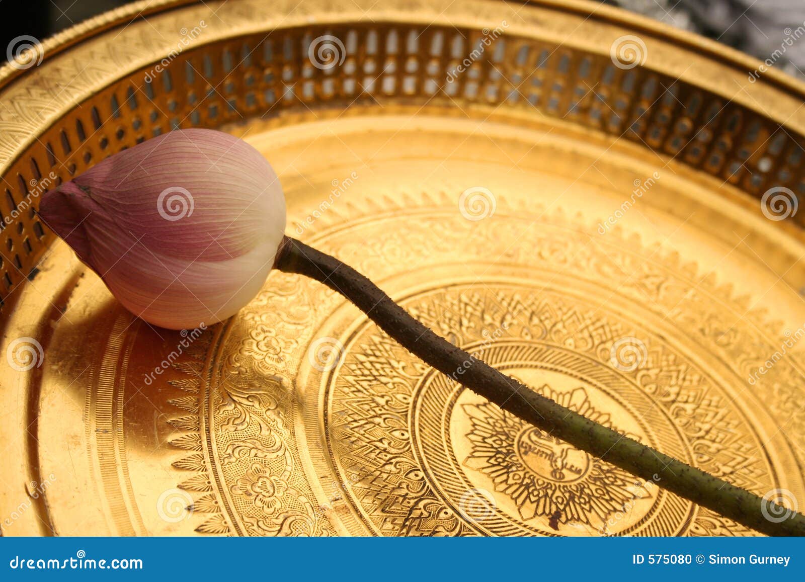 Golden Lotus Religious Offering Temple Thailand Stock Photo - Image of ...