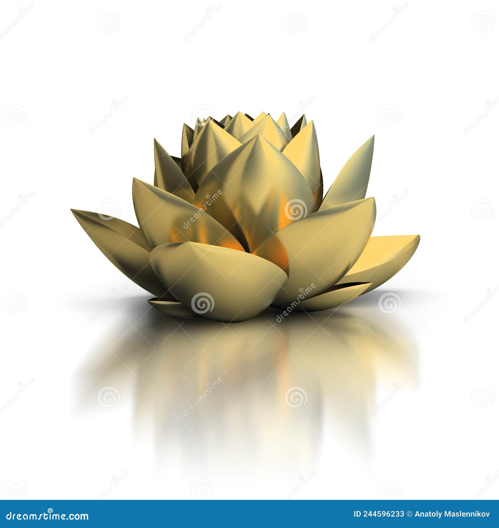 Golden Lotus Line Arts On Light Blue Background Luxury Gold Wallpaper ...