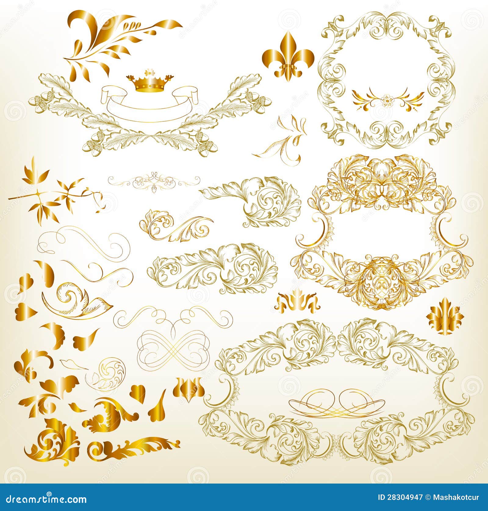 Golden Luxury Calligraphic Design Elements Stock Vector - Illustration ...