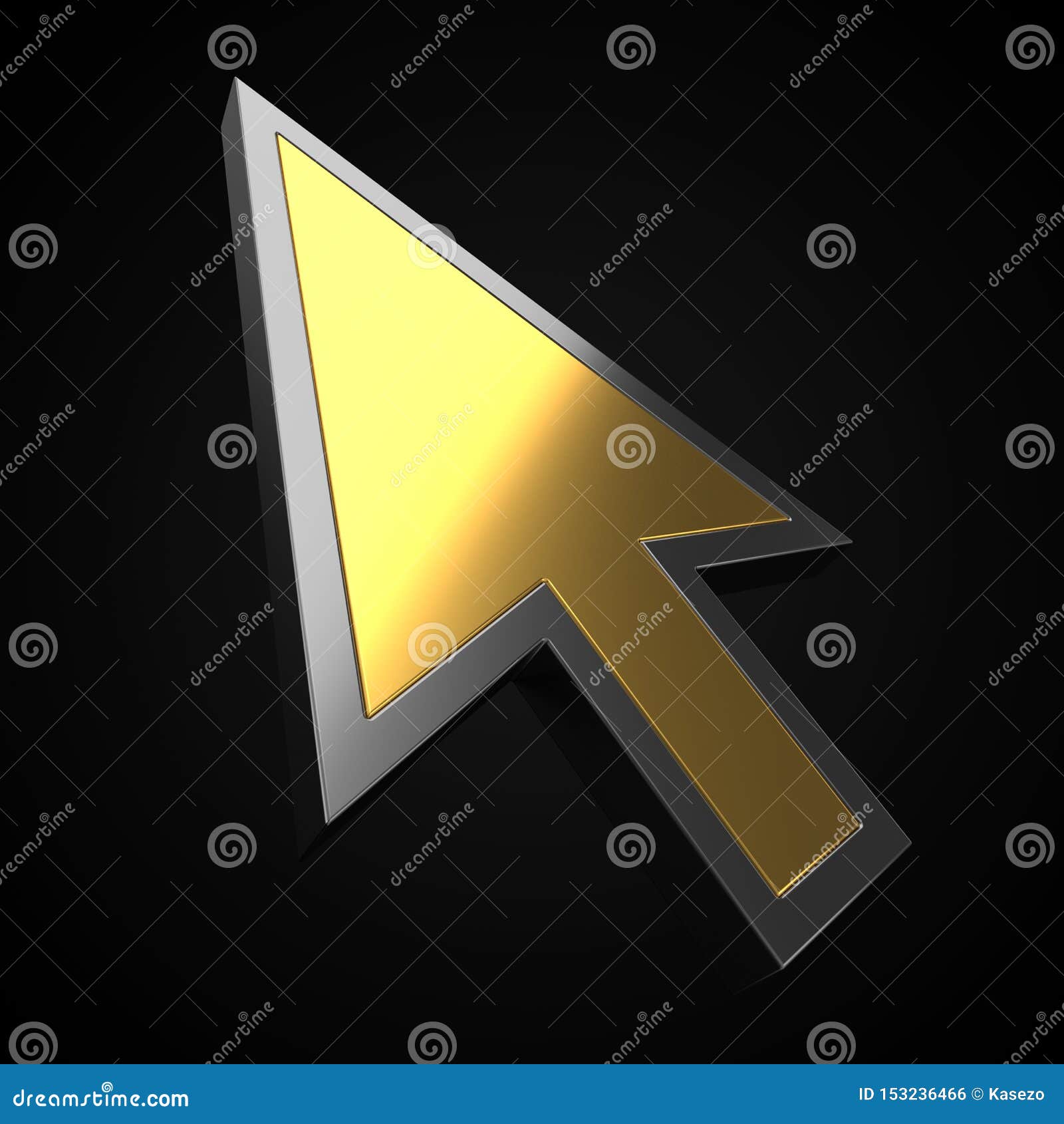 Golden Luxury Cursor on Black Background. 3d Illustration Stock ...
