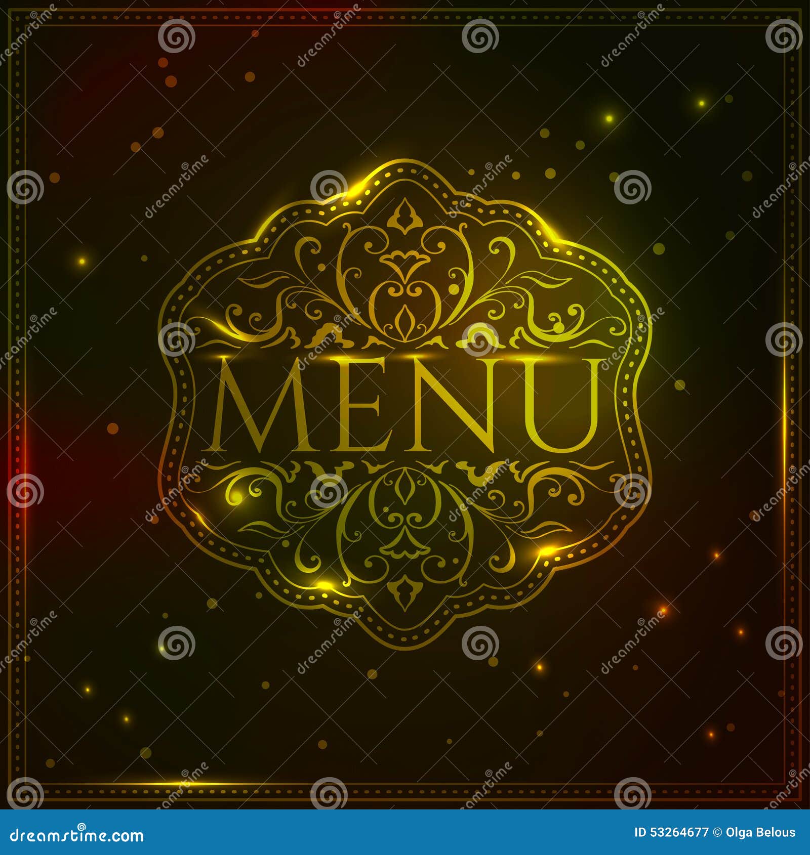 Golden Luxury Magic Menu Design Template with Stock Illustration ...