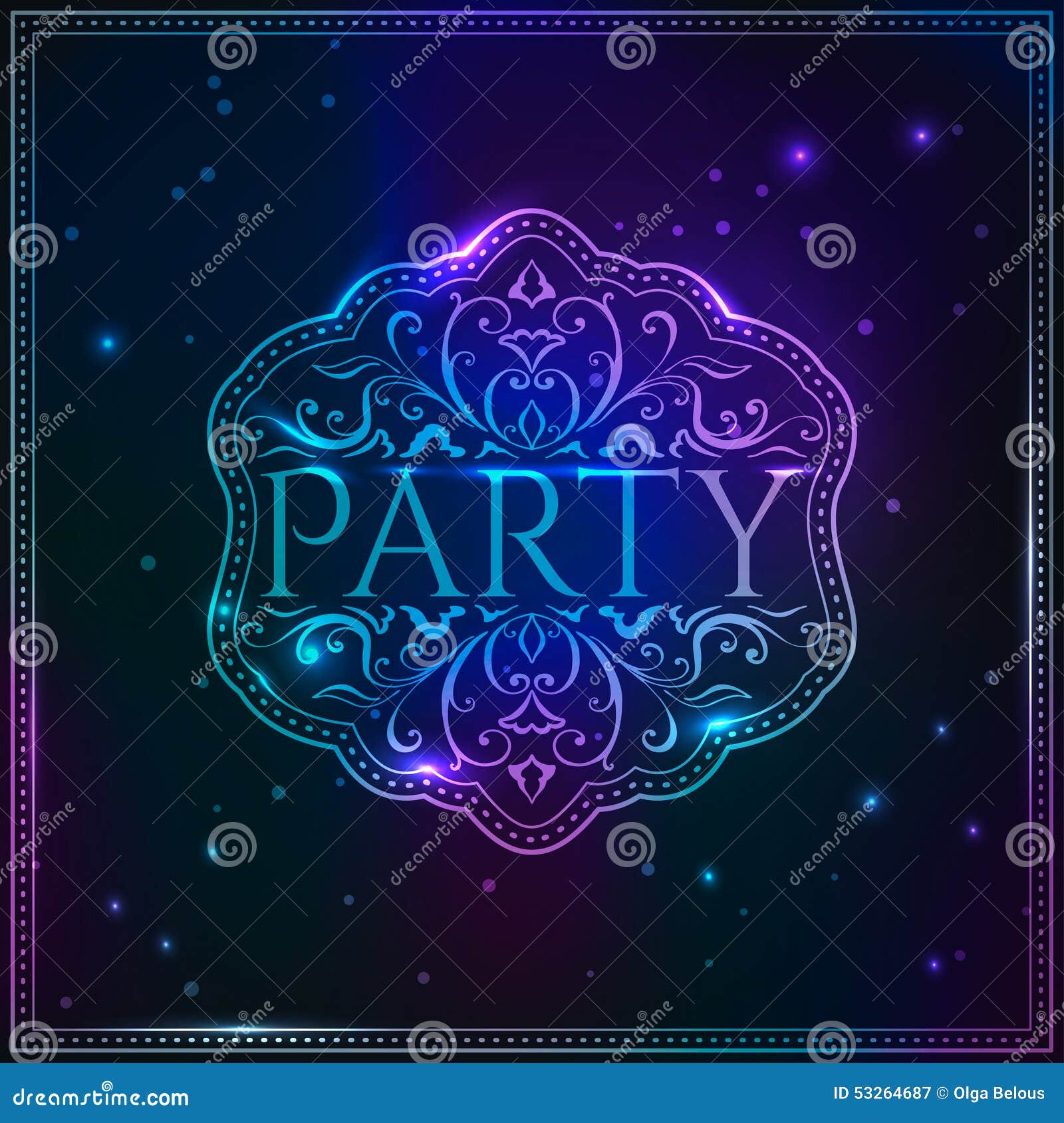 Golden Luxury Magic Party Design Template with Stock Illustration ...