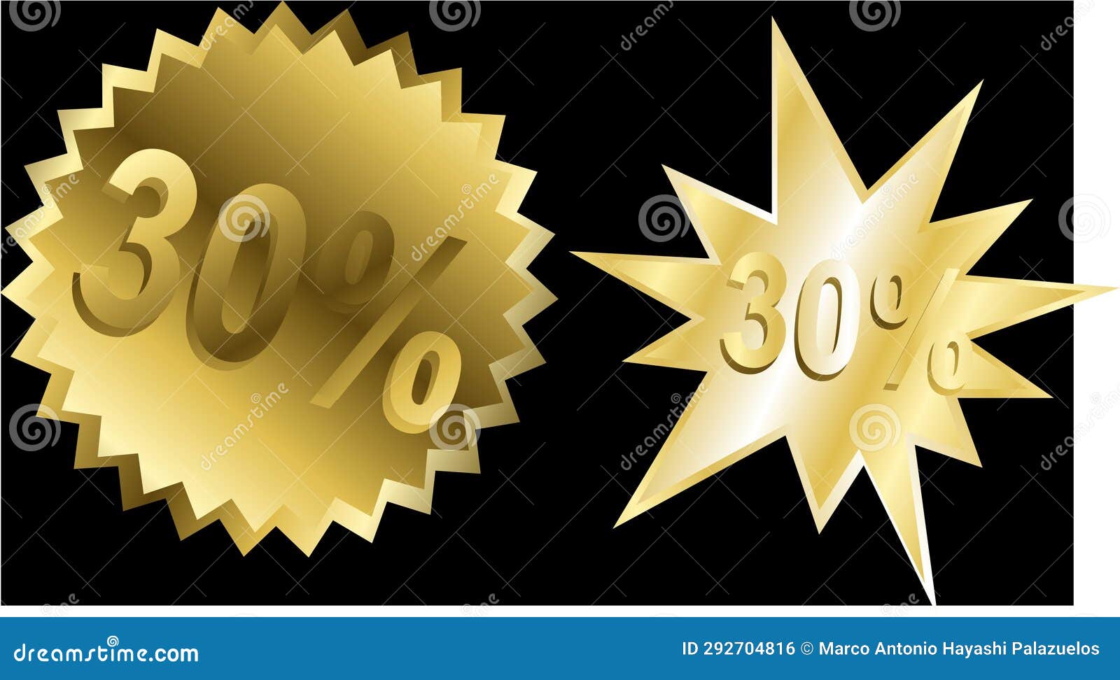 30 Golden Luxury Percent Number Sticker Pack Collection Stock Vector ...