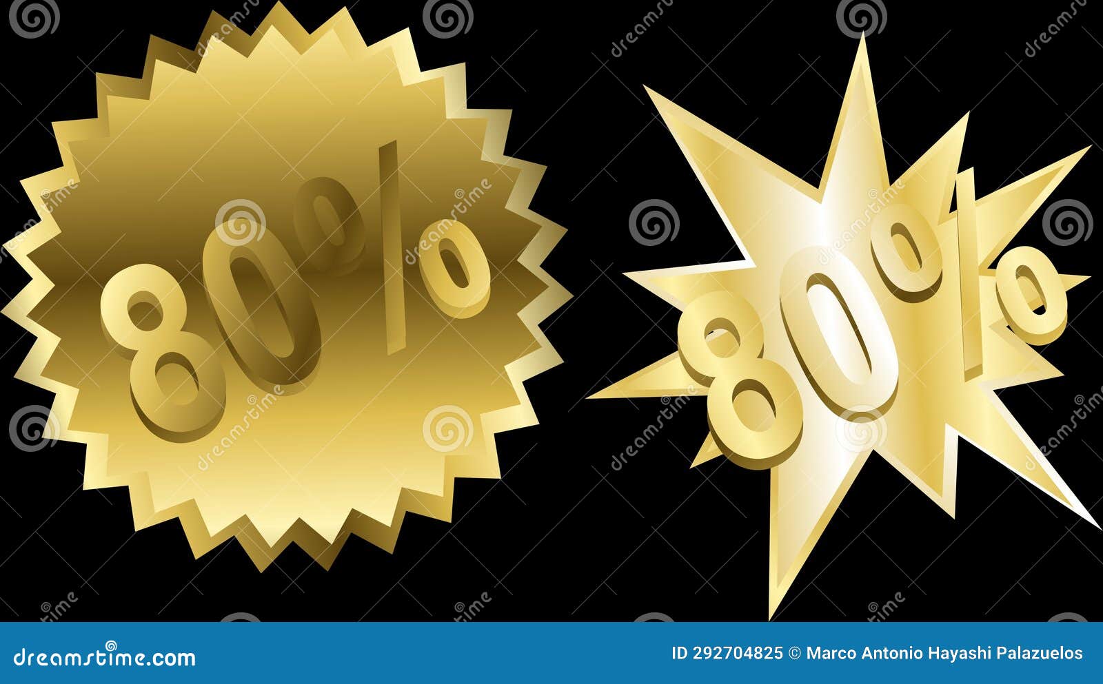 80golden Luxury Percent Number Sticker Pack Collection Stock ...