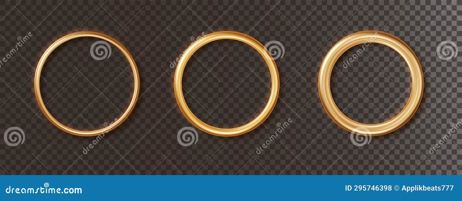 Golden Luxury Realistic Framework. Set of Expensive Realistic Round ...