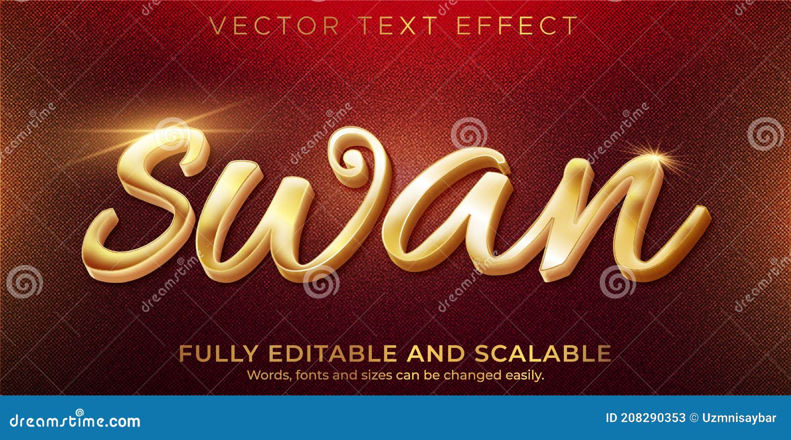 Golden Luxury Text Effect Editable Elegant Text Style Stock Vector ...