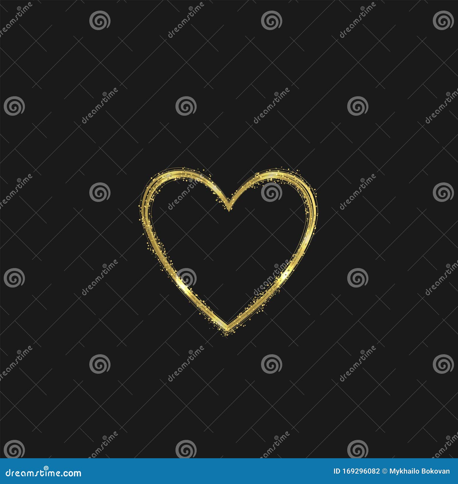 Golden magic heart shape stock vector. Illustration of abstract - 169296082