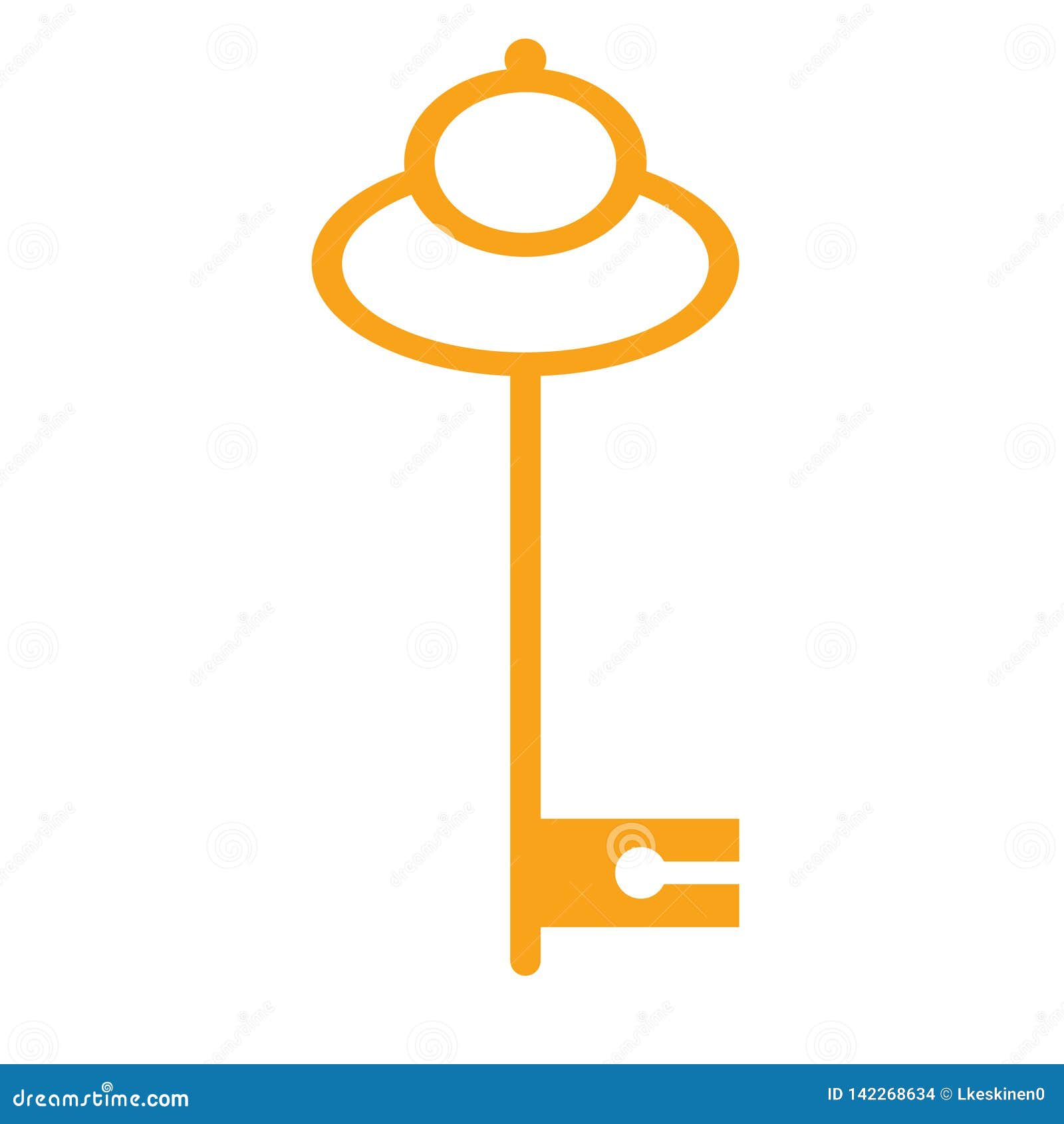 Golden Magic Key Flat Illustration Stock Vector - Illustration of open ...