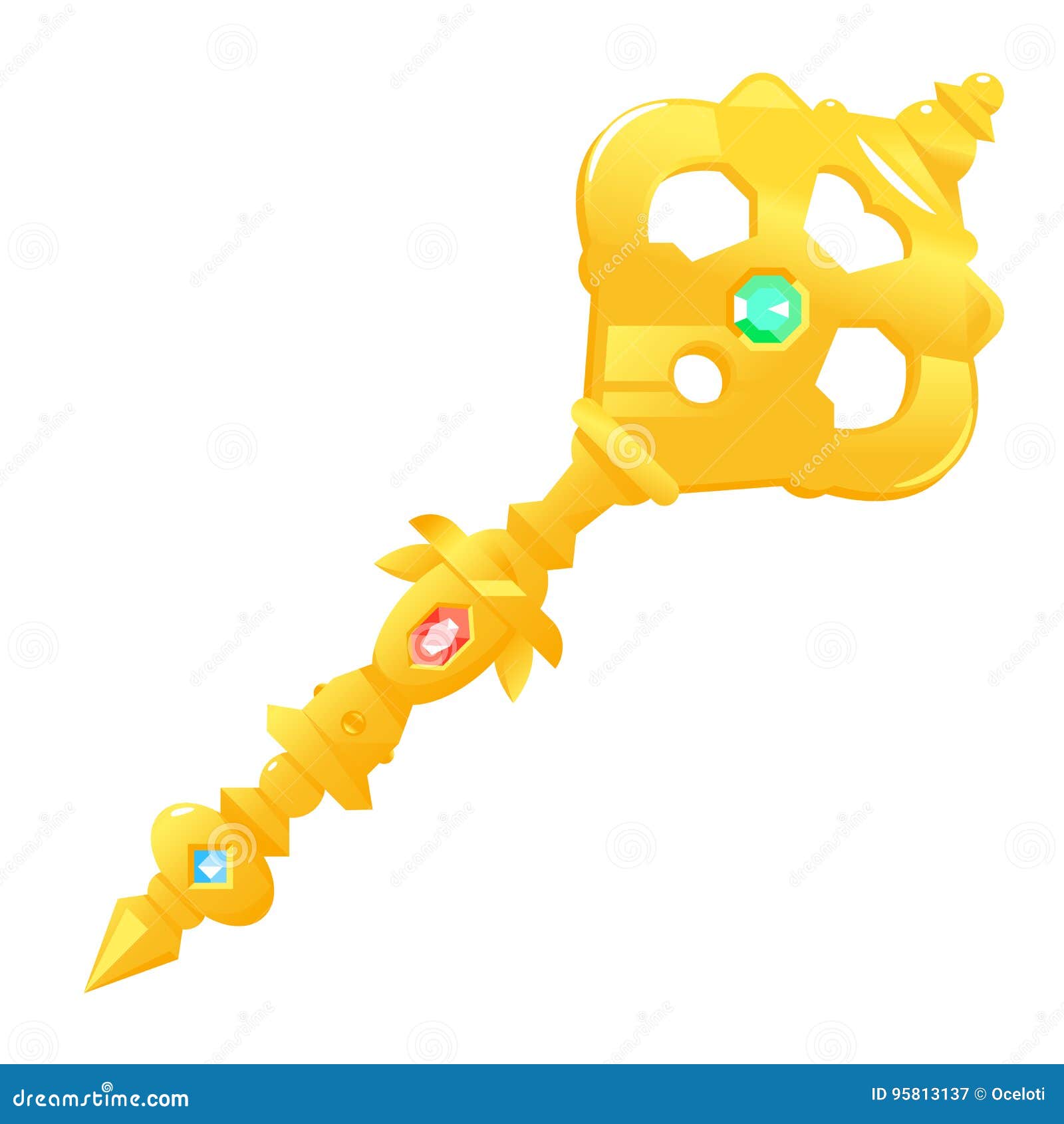 Golden Magic Key stock vector. Illustration of brass - 95813137