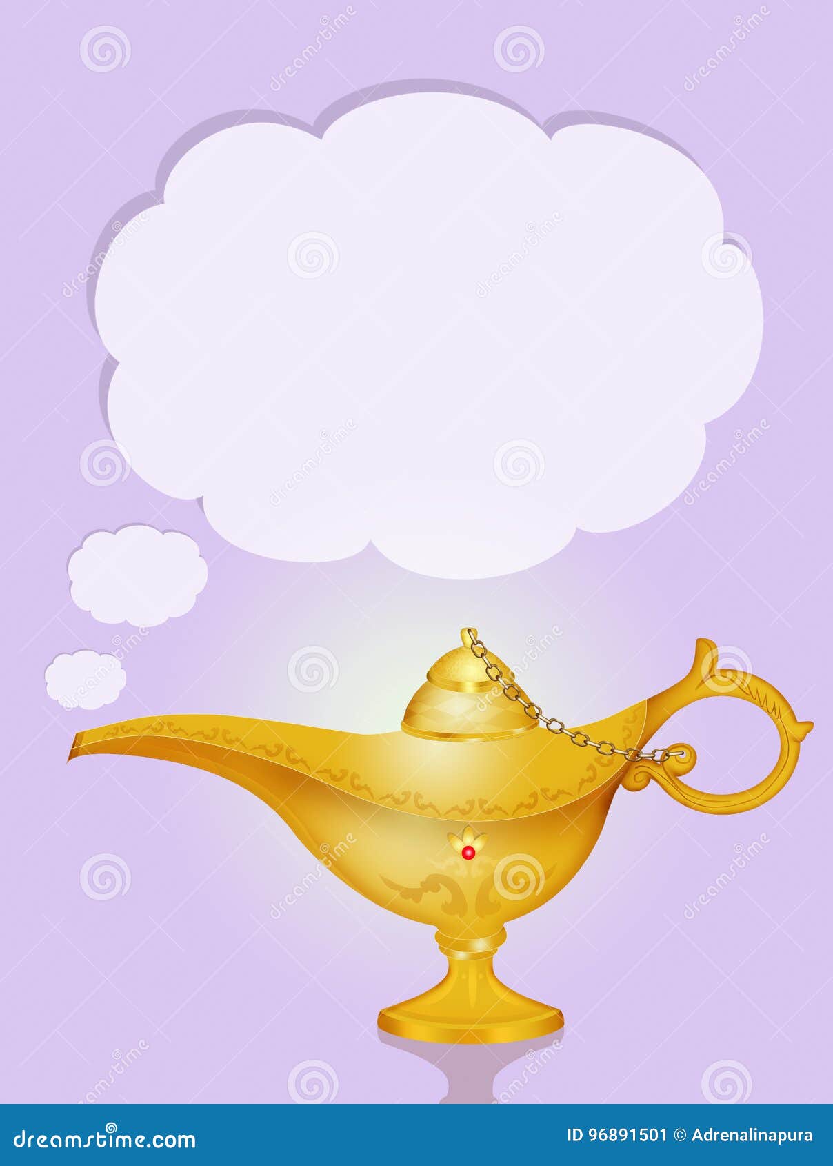 Golden magic lamp stock illustration. Illustration of legend - 96891501