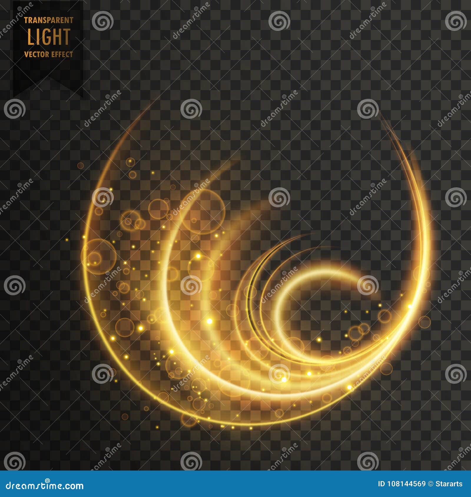 Golden Magic Vector Light Effect Stock Vector - Illustration of flare ...