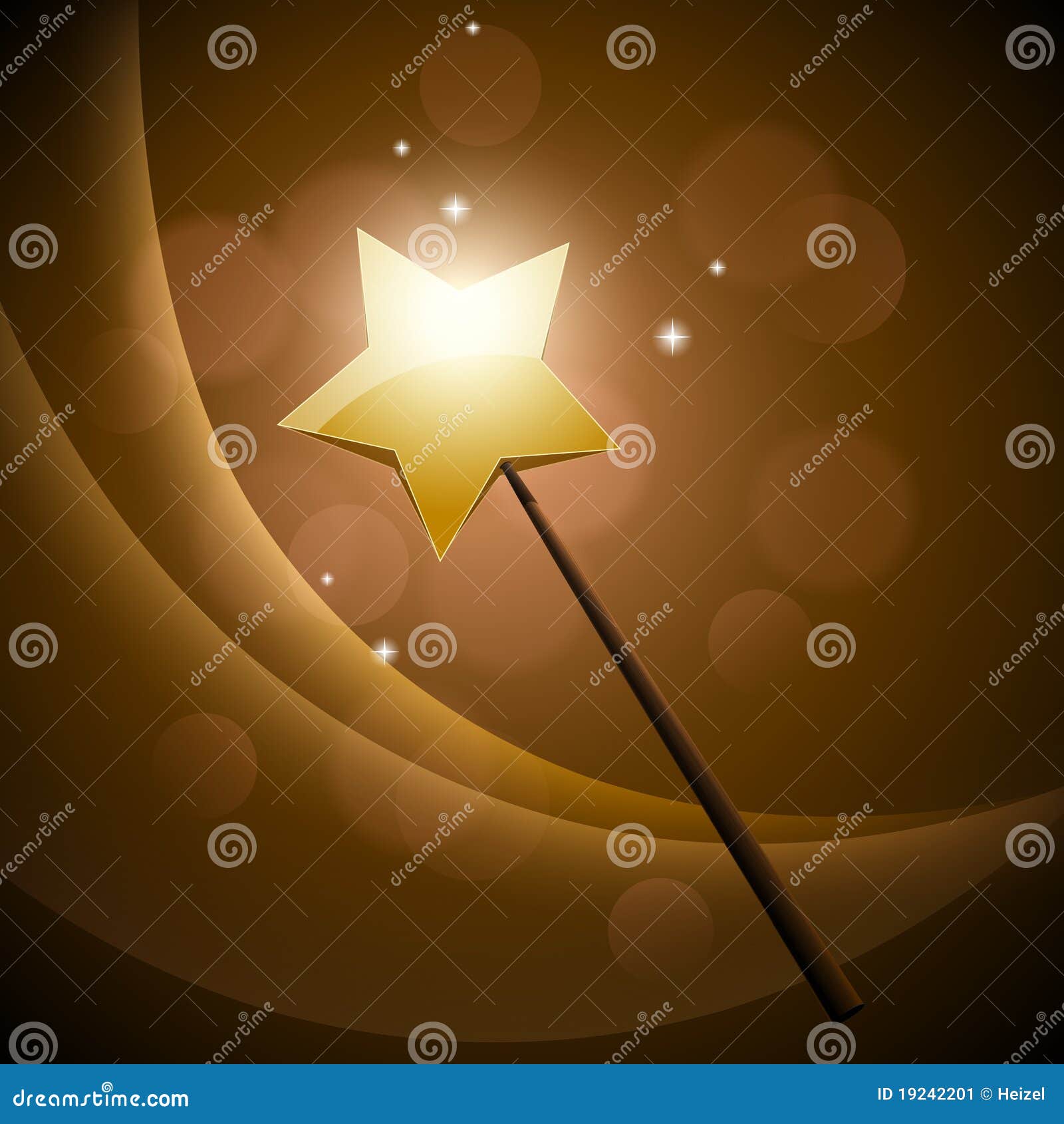 Golden magic wand stock vector. Illustration of magician - 19242201