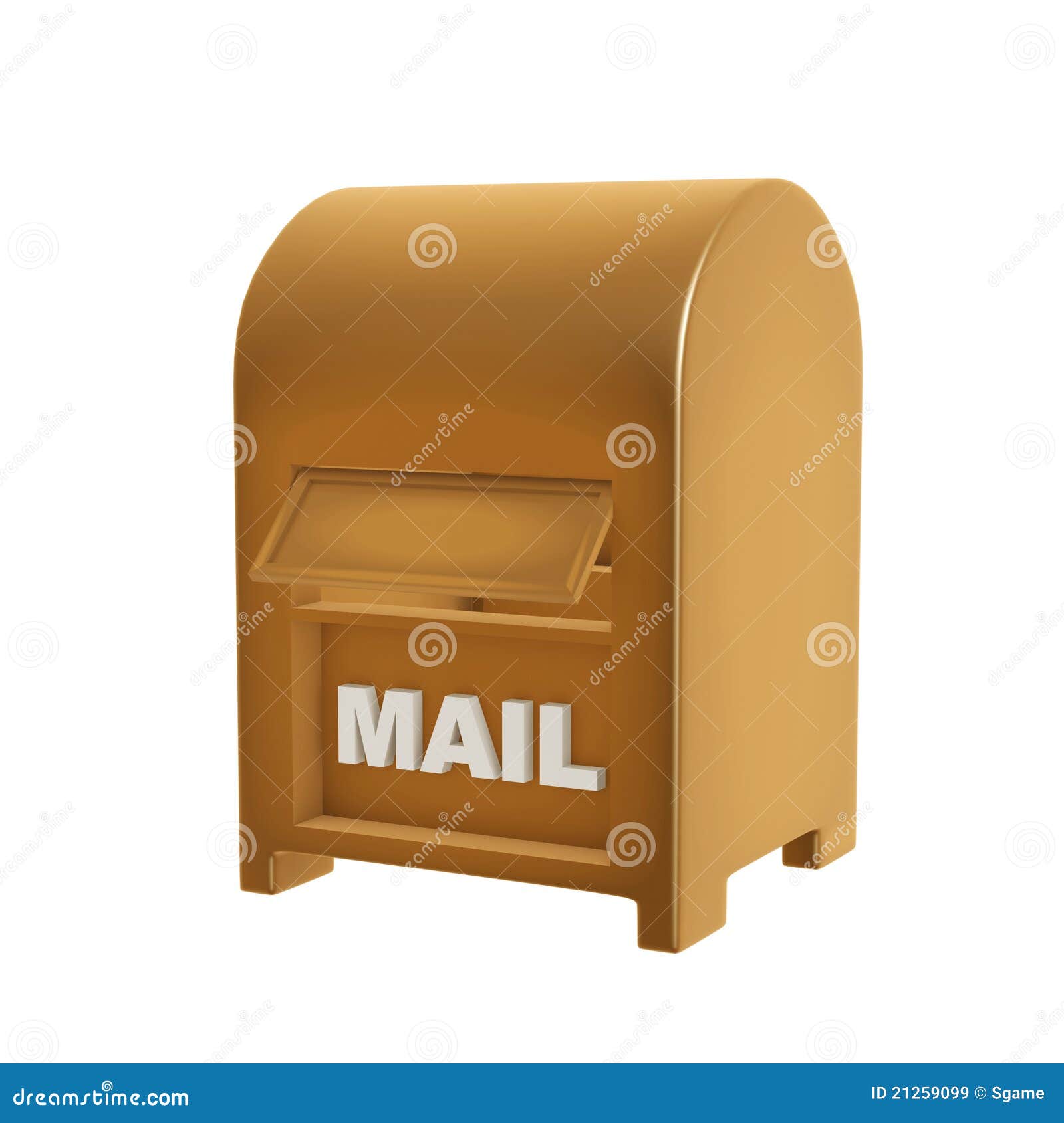 Golden mail box stock illustration. Illustration of golden - 21259099