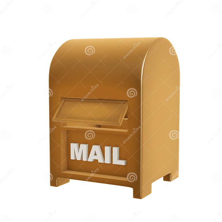 Golden mail box stock illustration. Illustration of golden - 21259099