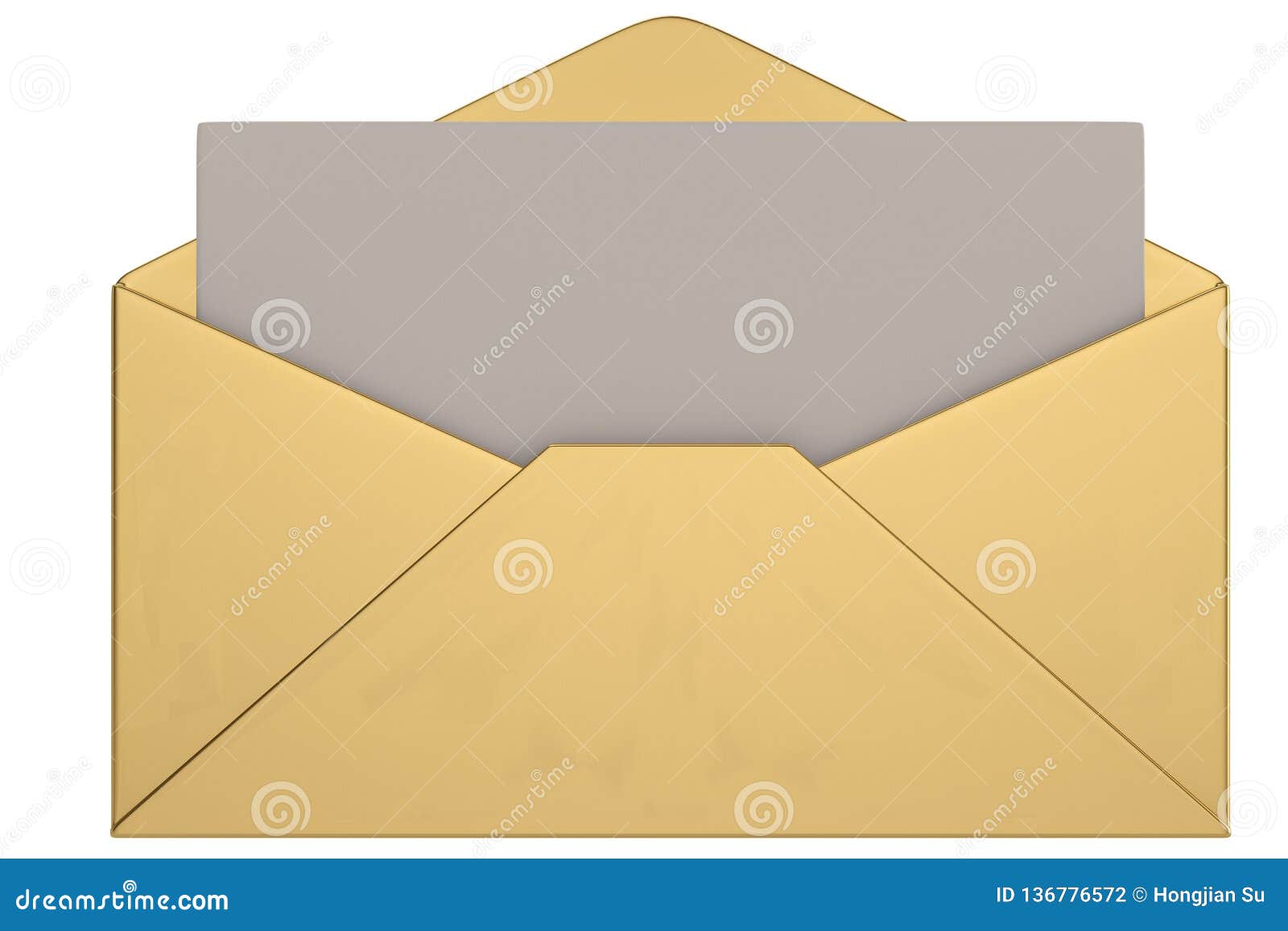 Golden Mail Isolated on White Background 3D Illustration Stock ...