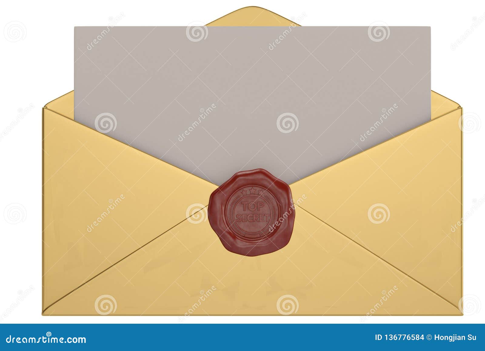 Golden Mail Isolated on White Background 3D Illustration Stock ...
