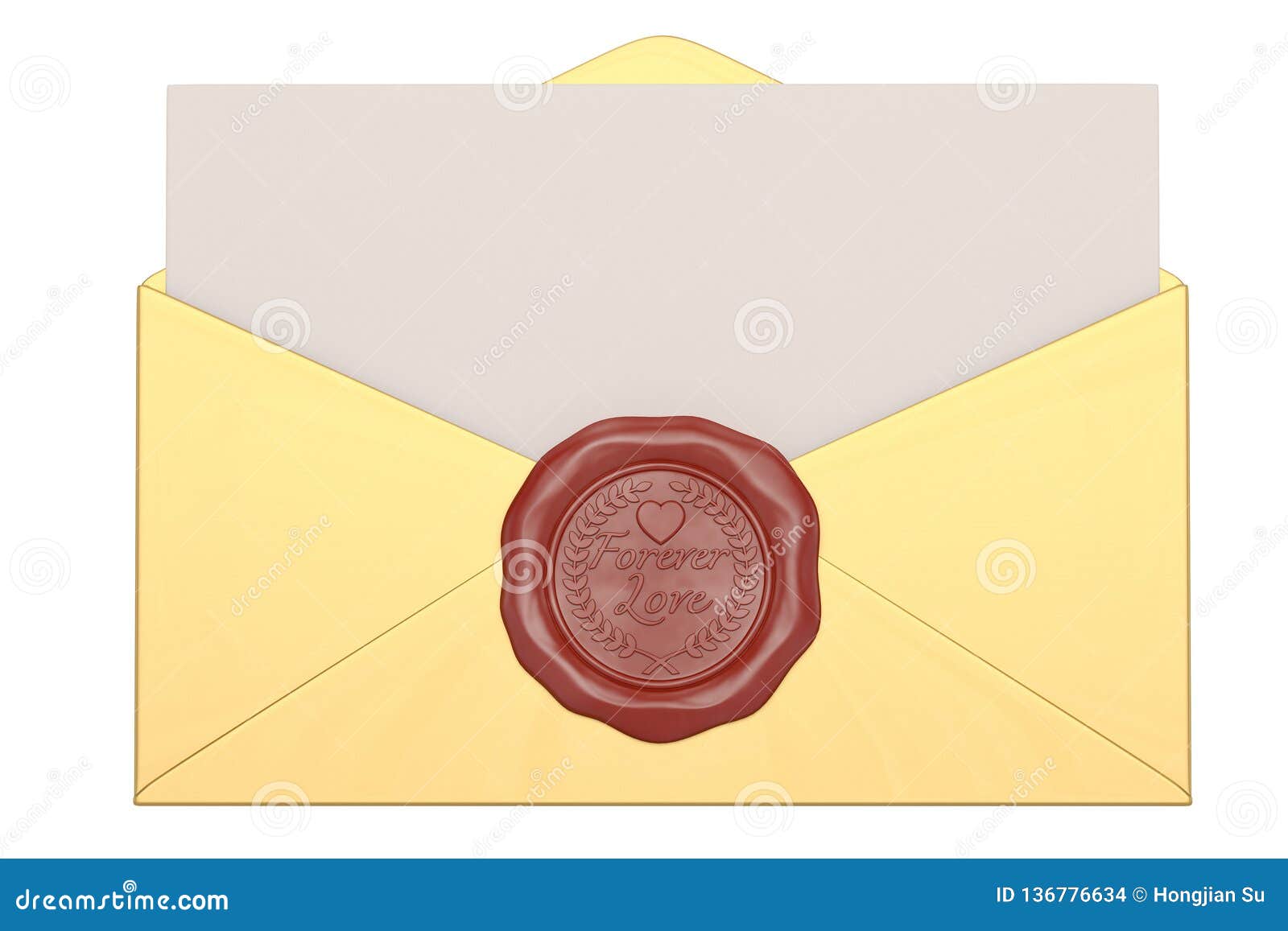 Golden Mail Isolated on White Background 3D Illustration Stock ...