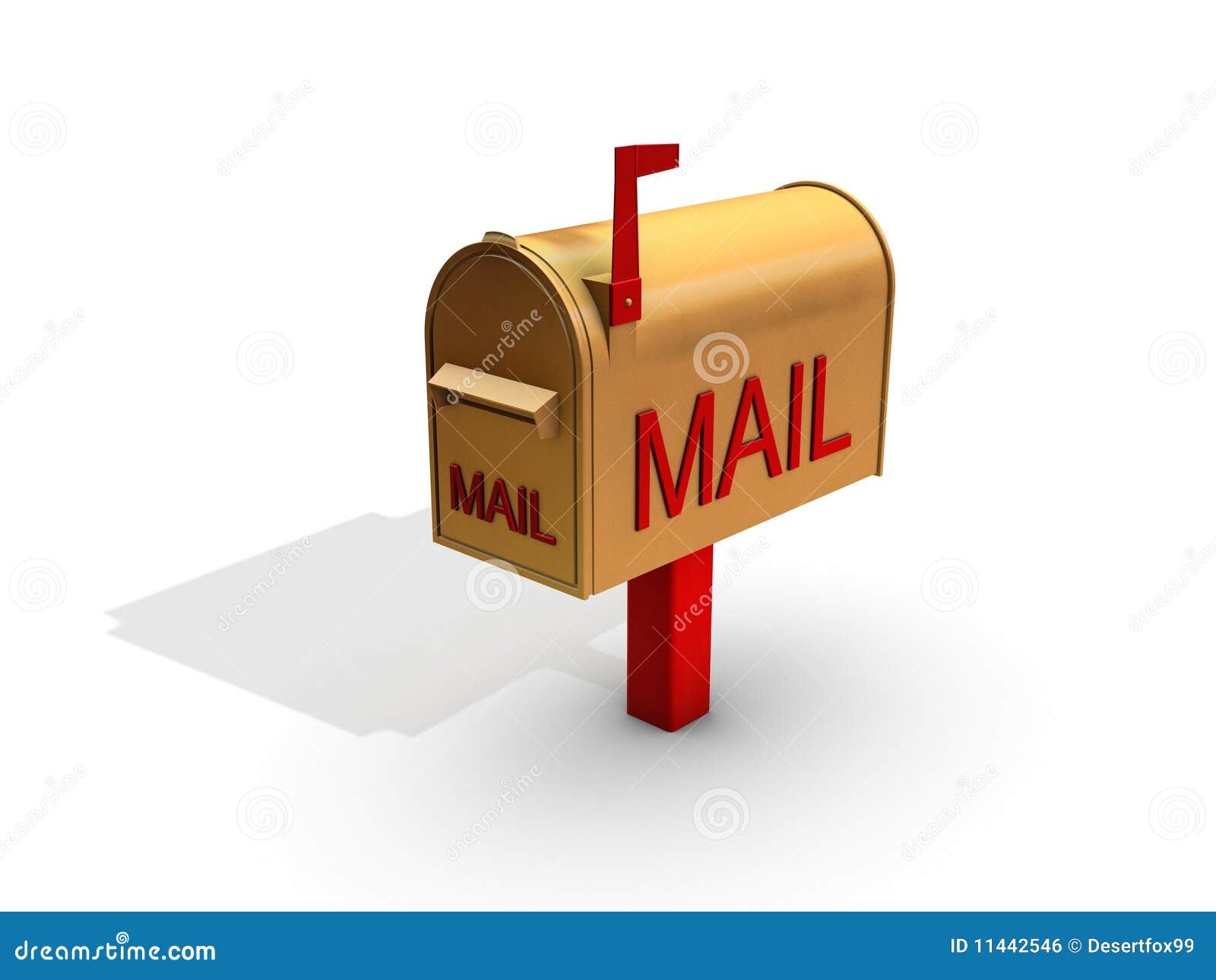 Golden mailbox stock illustration. Illustration of mailman - 11442546