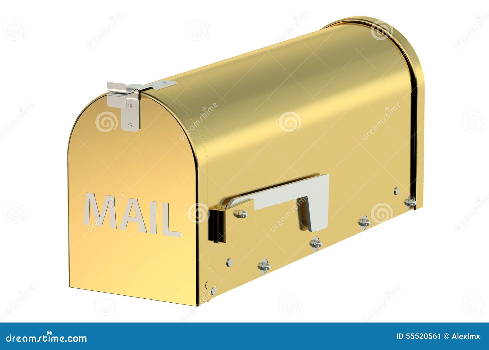 Golden Mailbox stock illustration. Illustration of background - 55520561