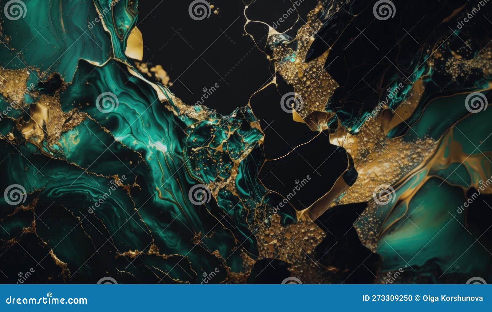 Golden Malachite Marble Texture. Generative AI Stock Illustration ...