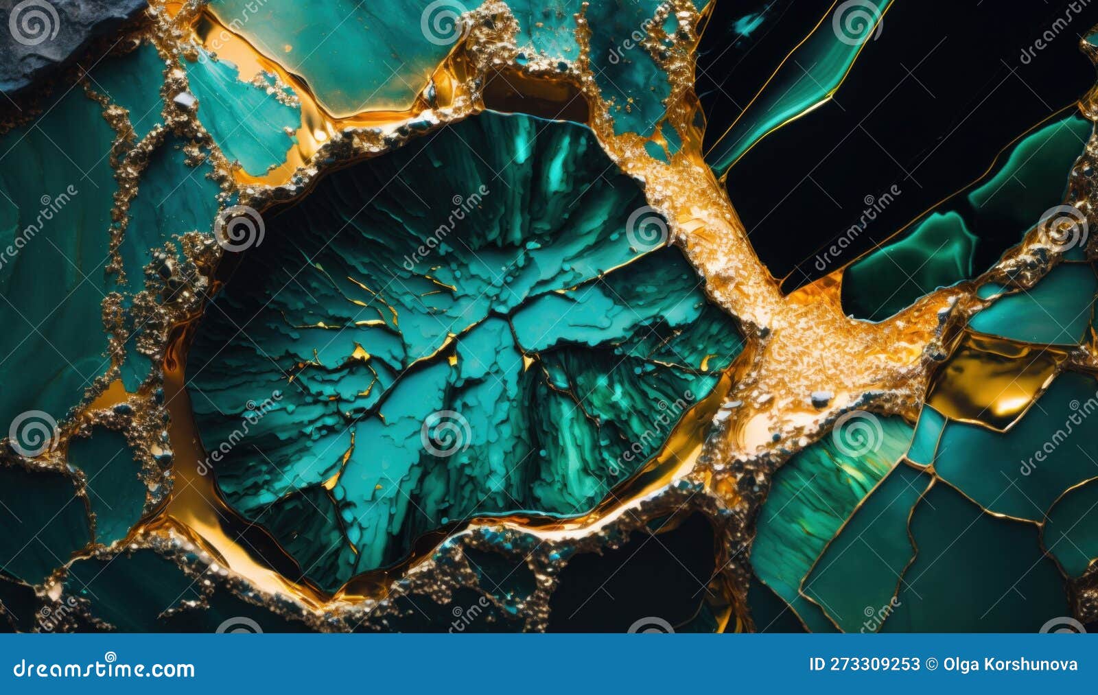 Golden Malachite Marble Texture. Generative AI Stock Illustration ...