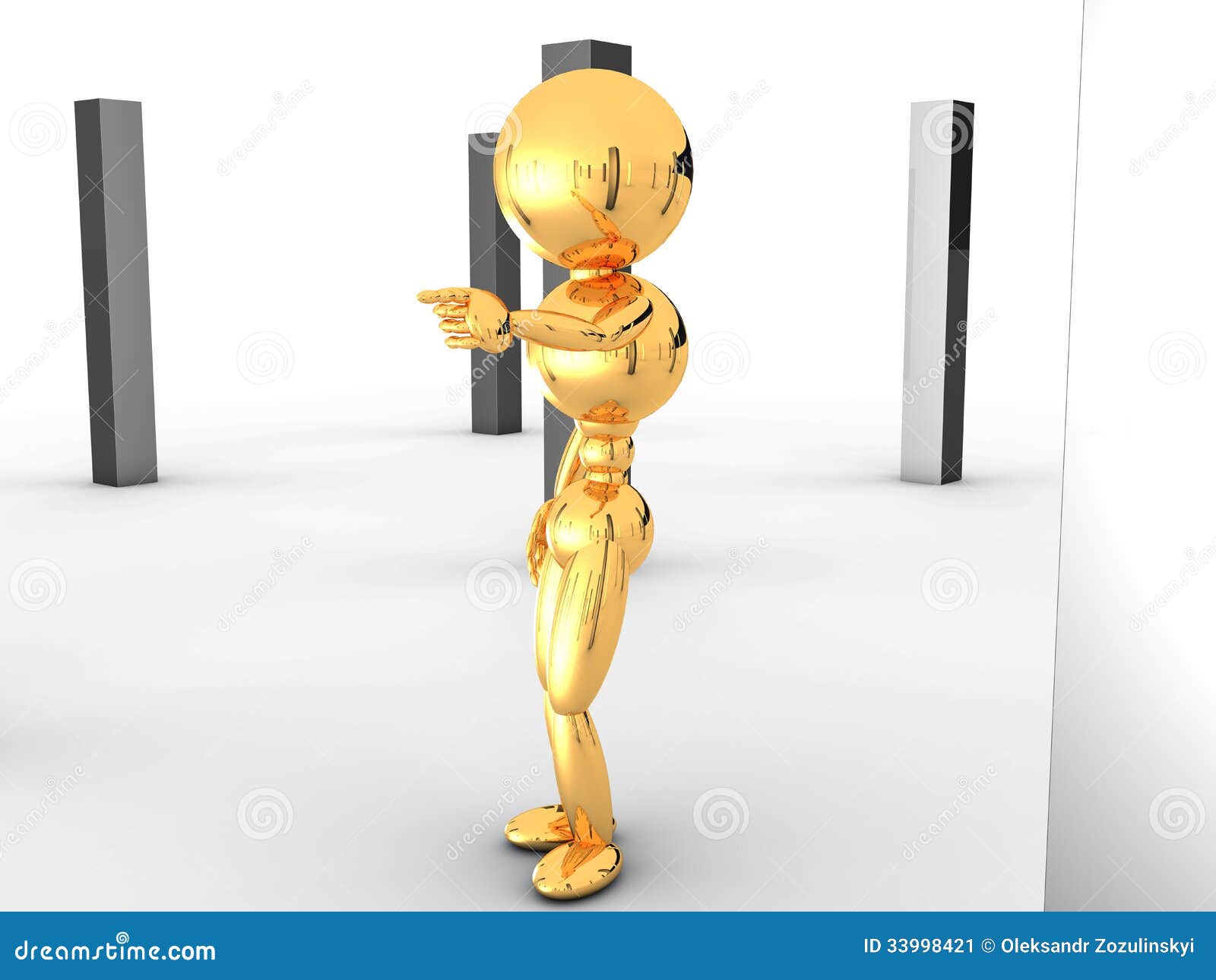 Golden Man with Black Boxes #2 Stock Illustration - Illustration of ...