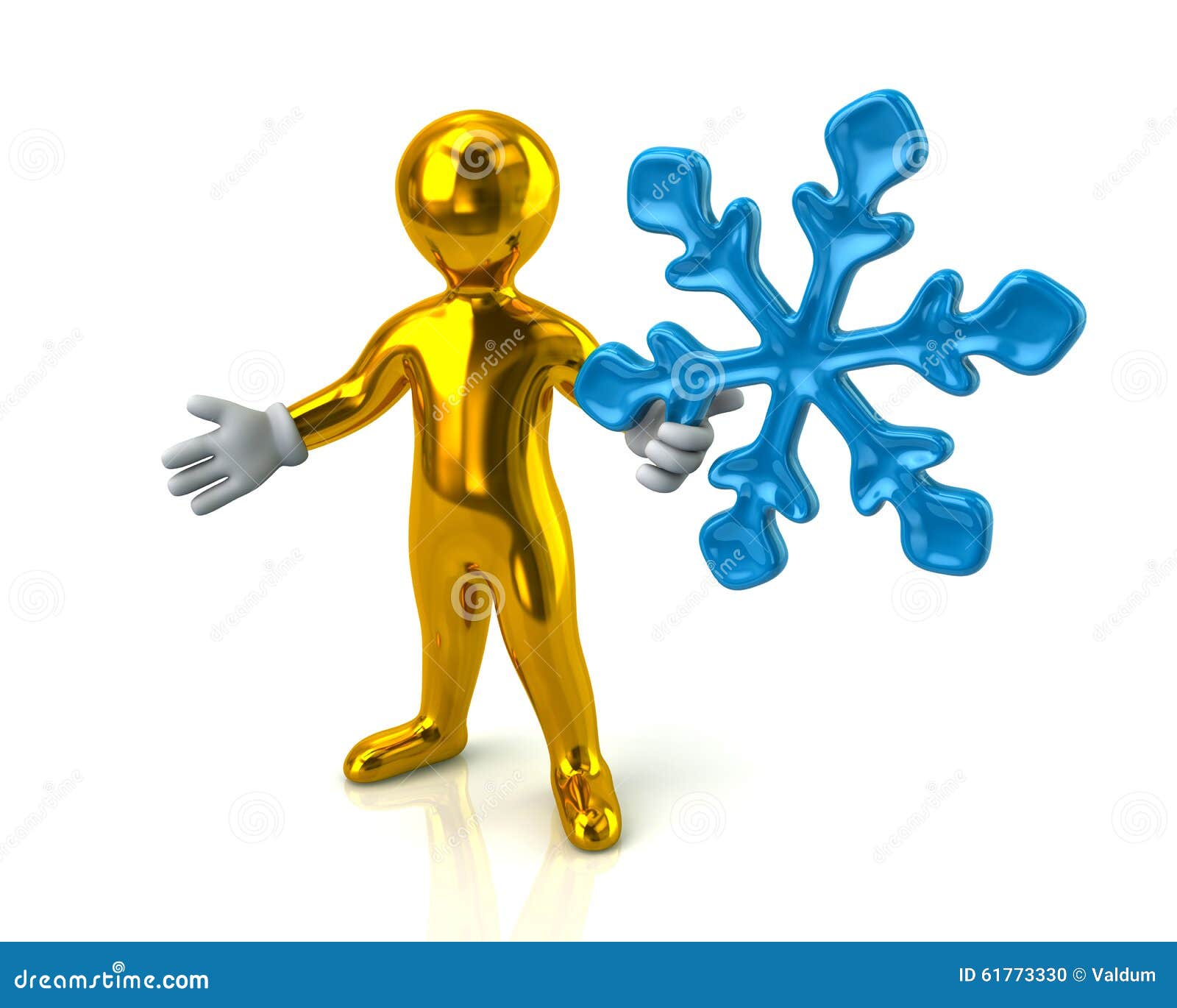 Golden man with snowflake stock illustration. Illustration of christmas ...