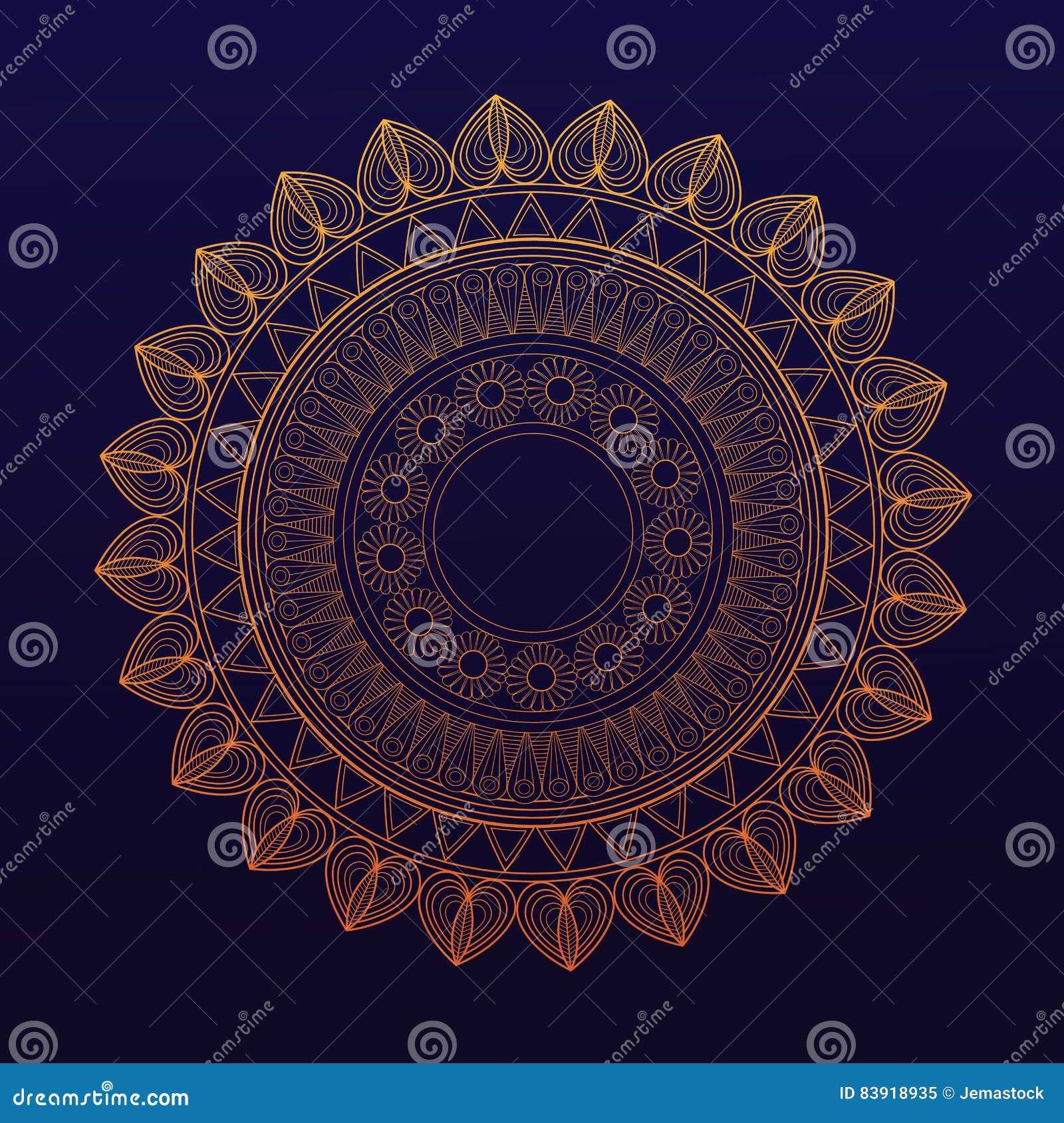 Golden Mandala Symbol Healing Union Stock Vector - Illustration of ...