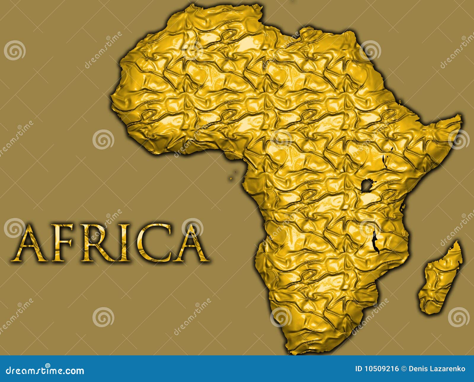 Golden map of Africa stock illustration. Illustration of continent ...