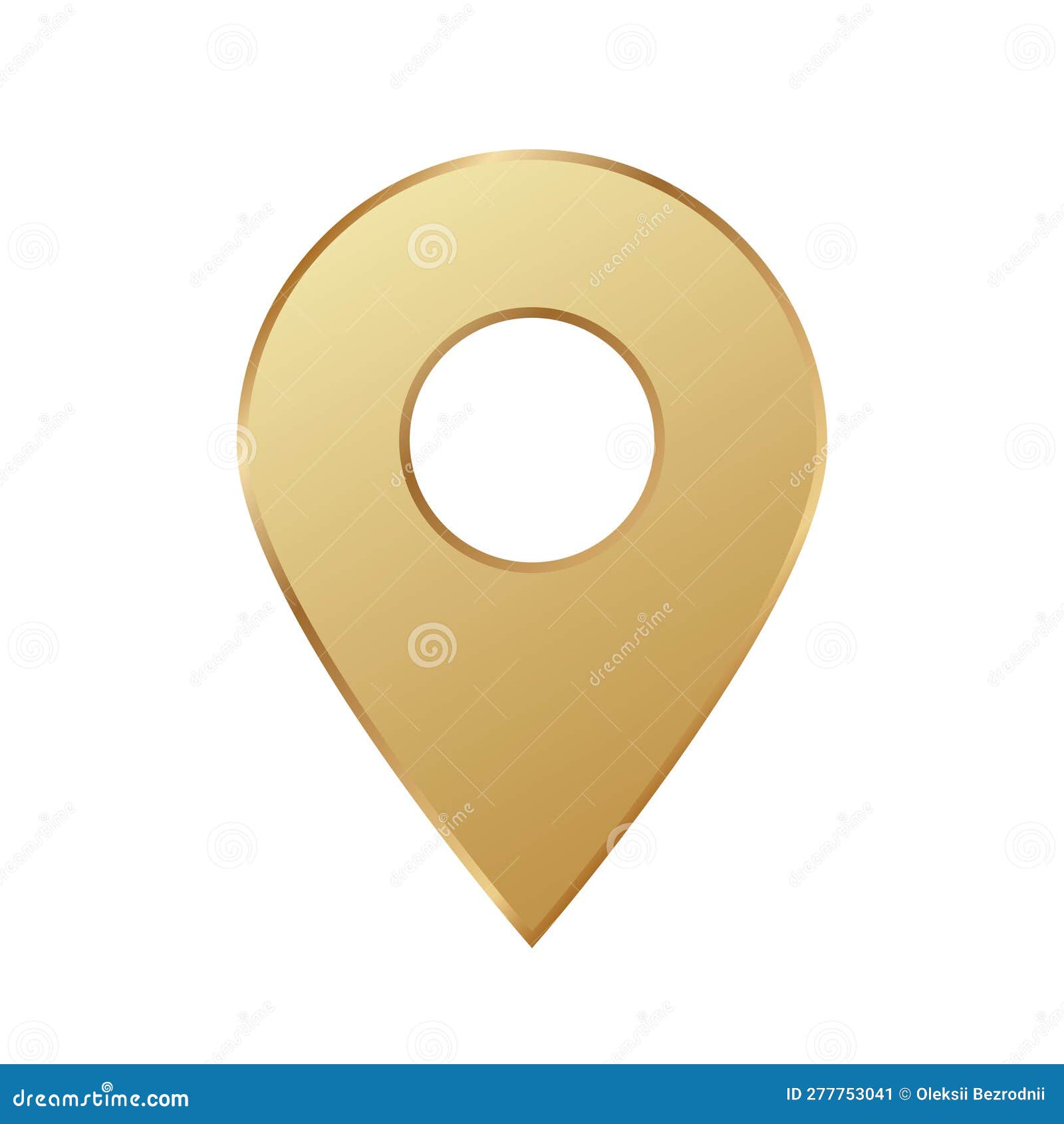 Golden Map Pin Gold Pointer Stock Vector - Illustration of shadow ...