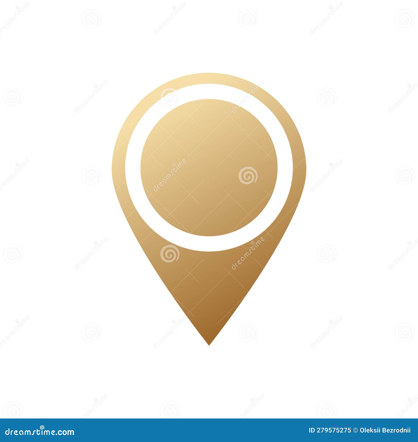 Golden Map Pin Gold Pointer Stock Illustration - Illustration of icon ...