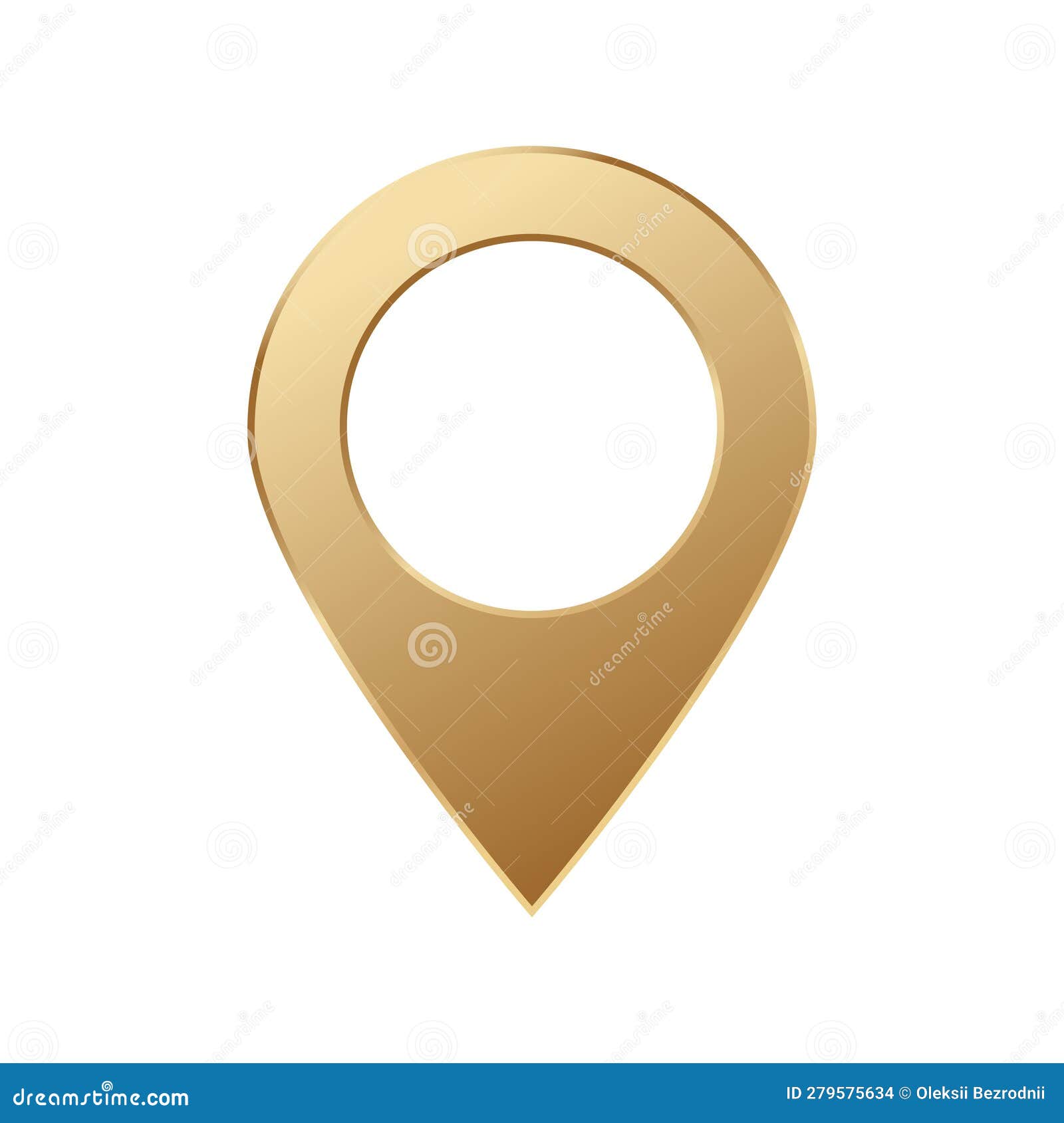 Golden Map Pin Gold Pointer Stock Illustration - Illustration of ...