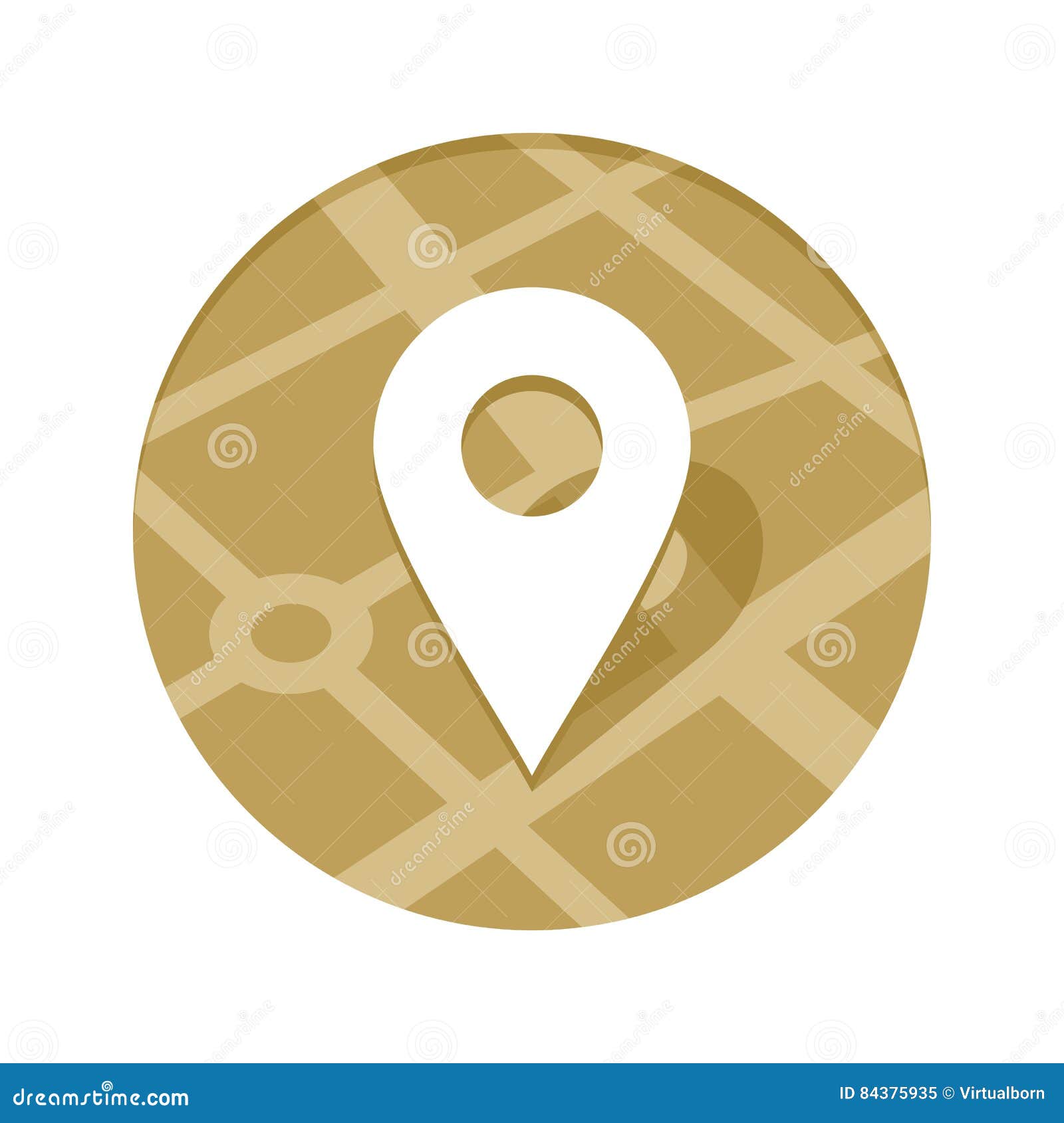Golden Map Point Icon stock vector. Illustration of cartography - 84375935
