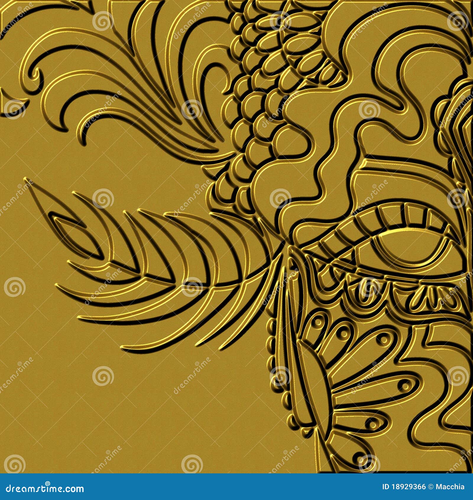 Golden mask stock illustration. Illustration of abstract - 18929366