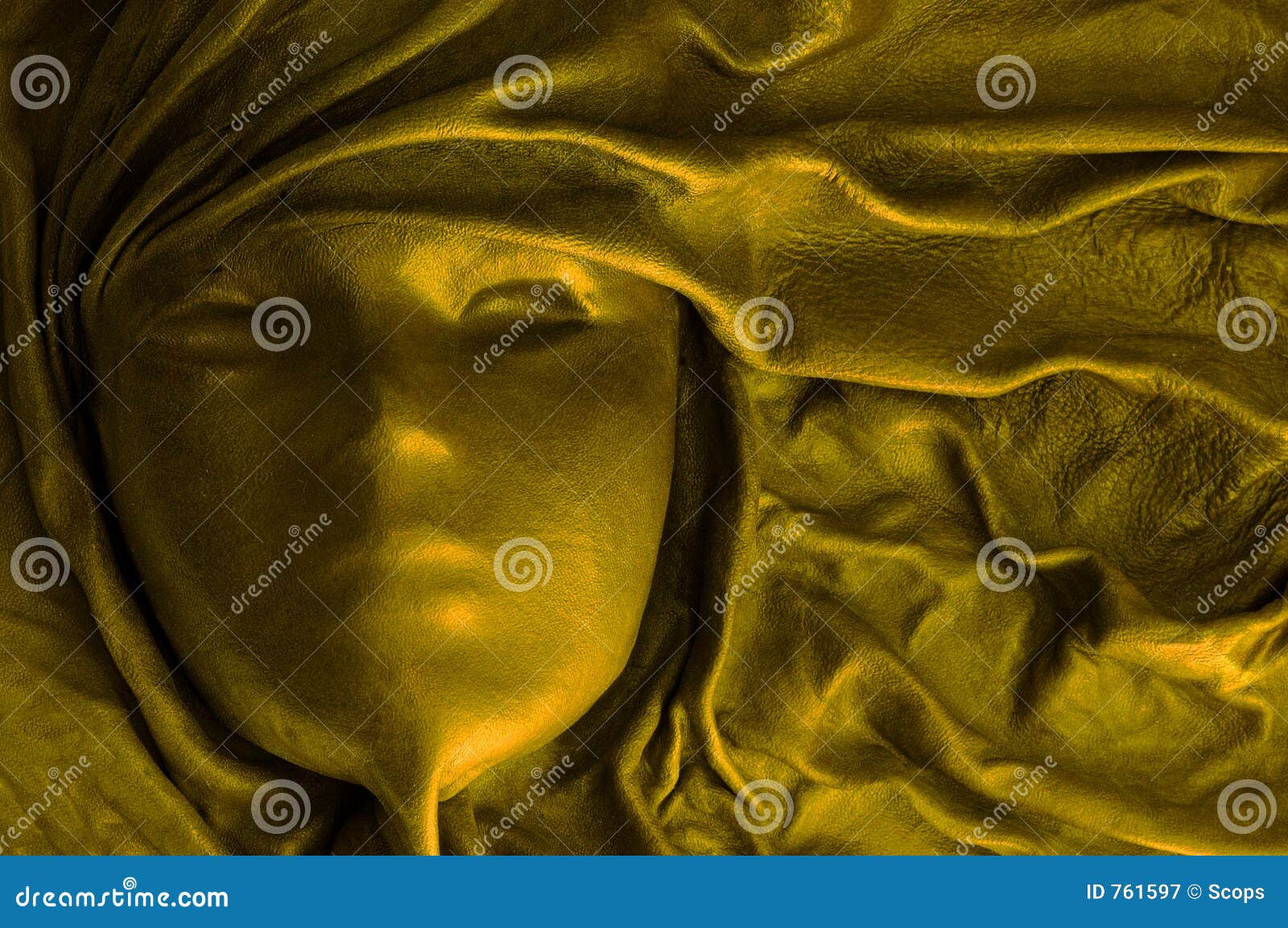 Golden mask stock image. Image of grunge, wrinkles, design - 761597