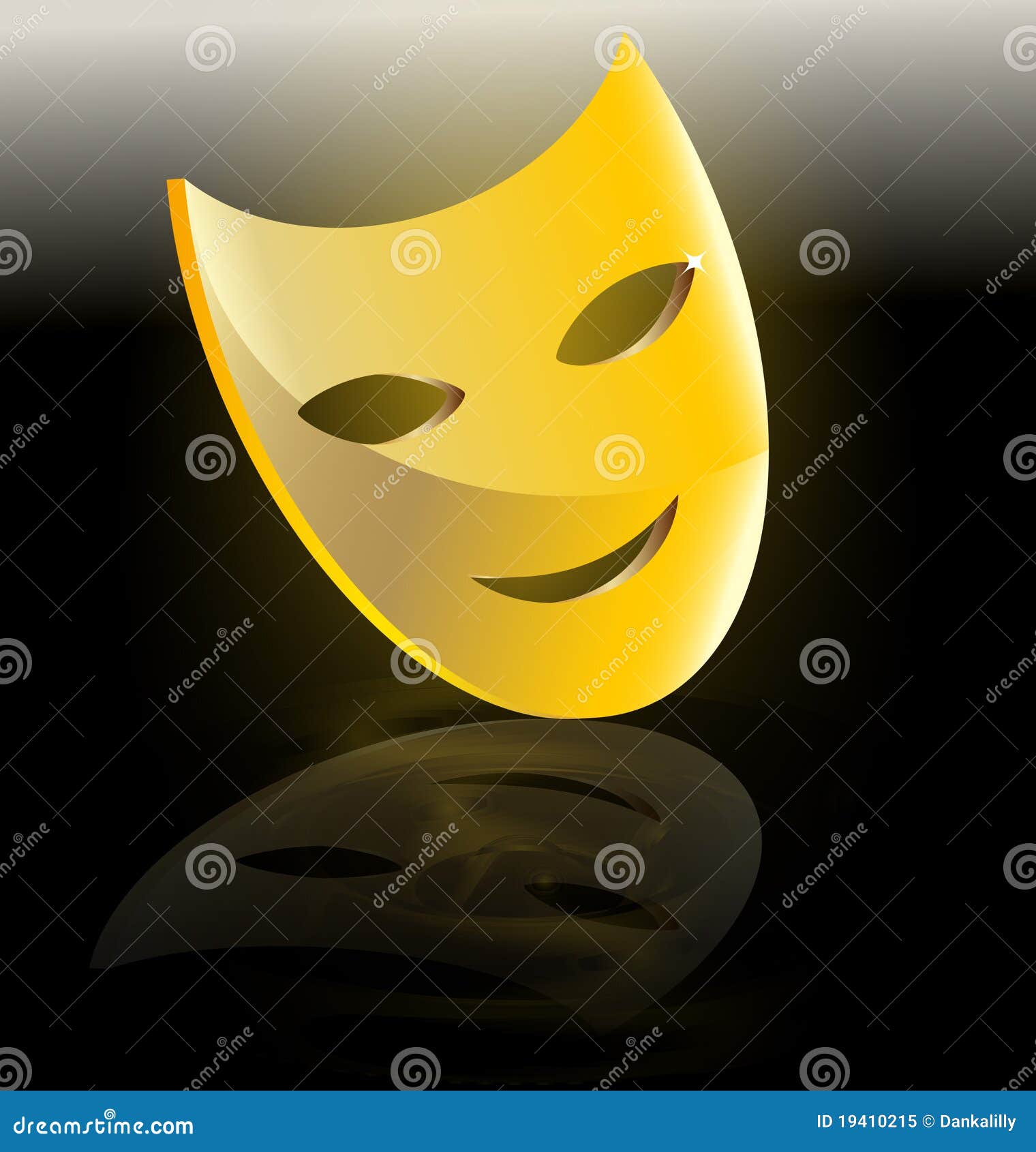 Golden mask of comedy stock vector. Illustration of comedy - 19410215