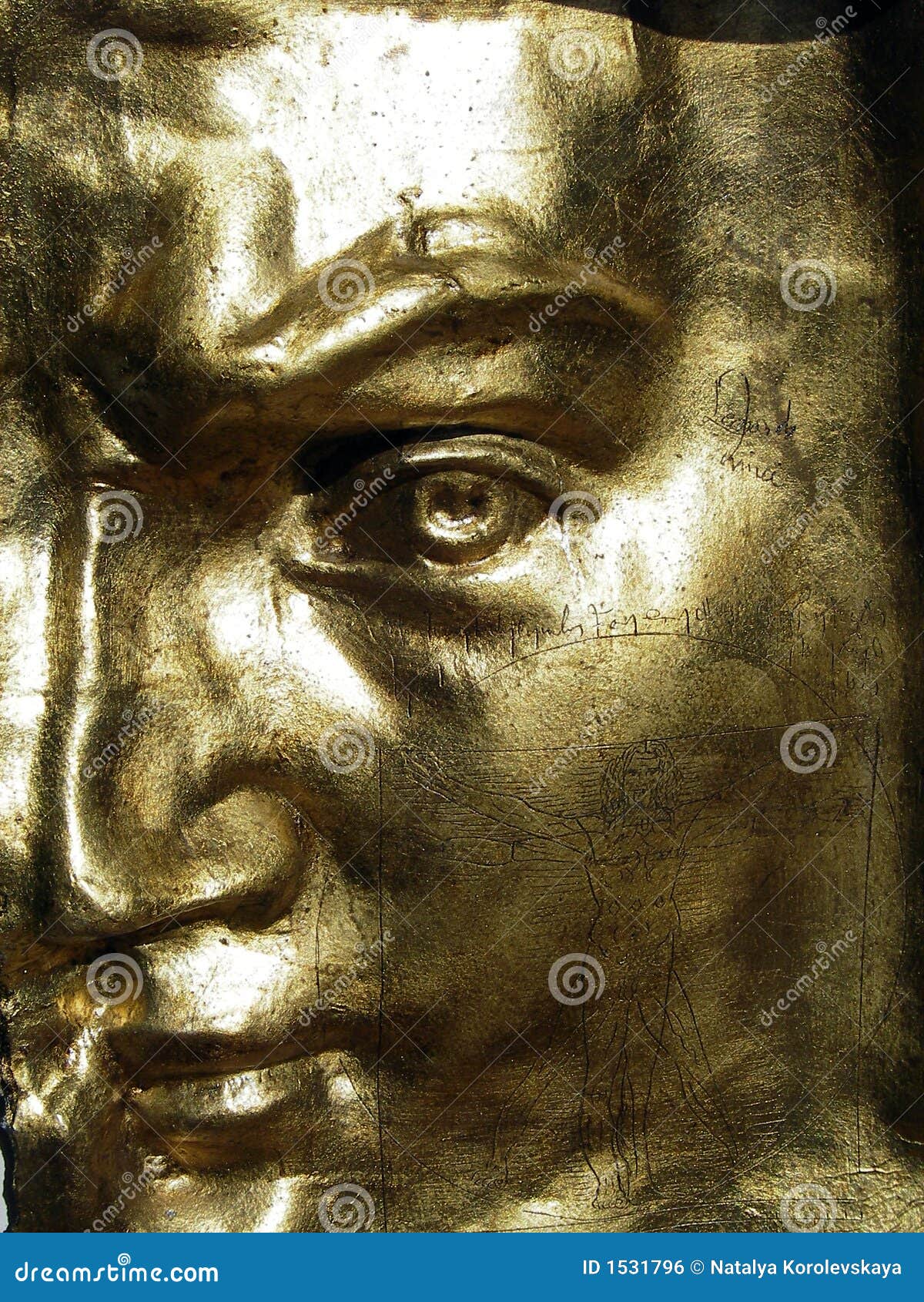 GOLDEN MASK of DAVID stock photo. Image of classical, leonardo - 1531796