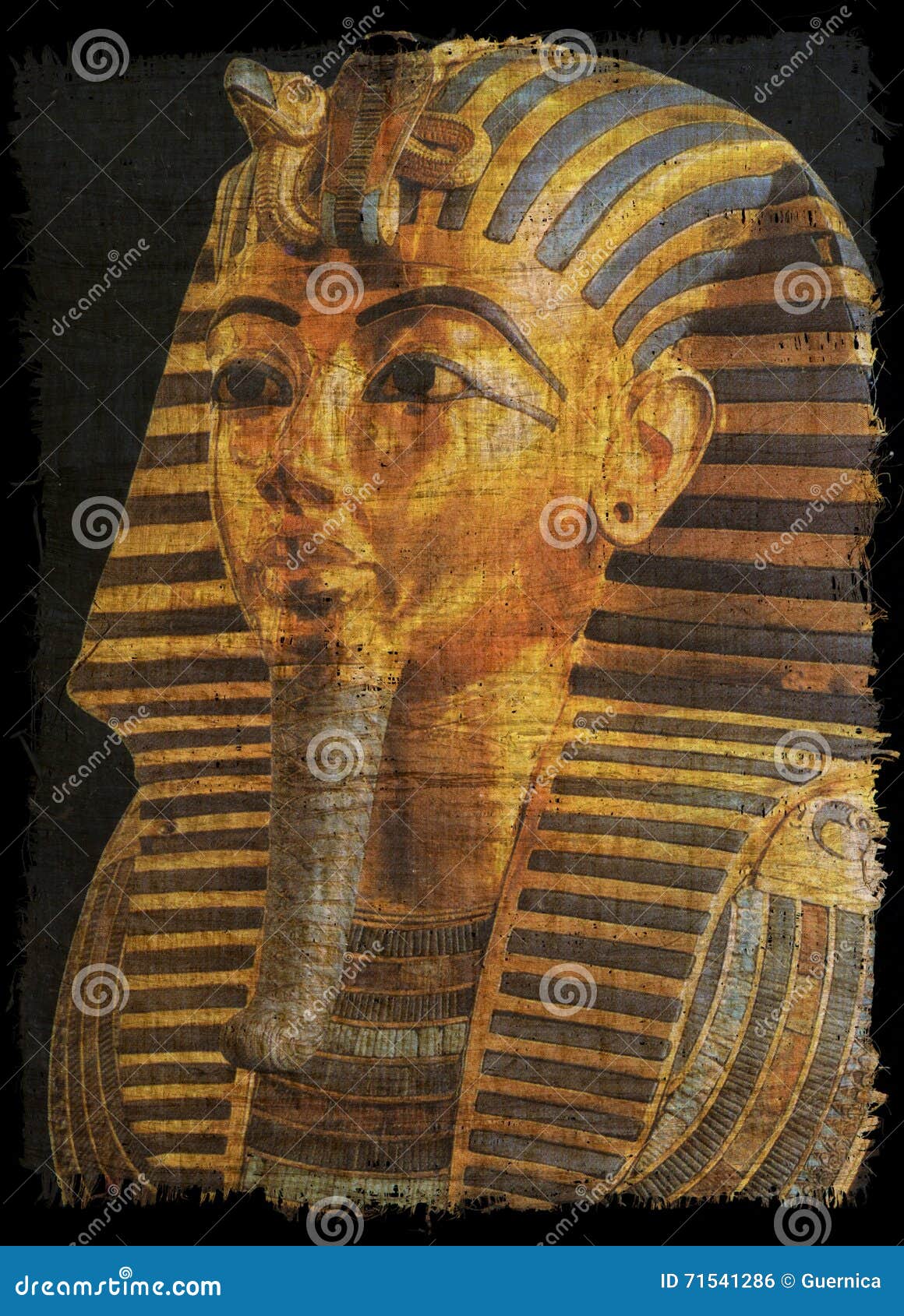 The Golden Mask of Tut Ankh Ancient Stock Illustration - Illustration ...