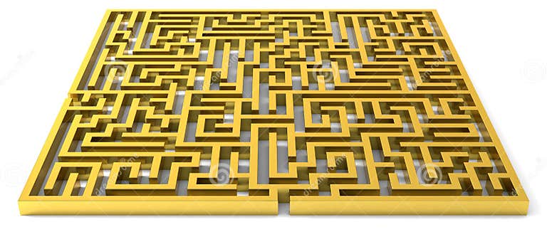 Golden maze stock illustration. Illustration of gold - 18589365