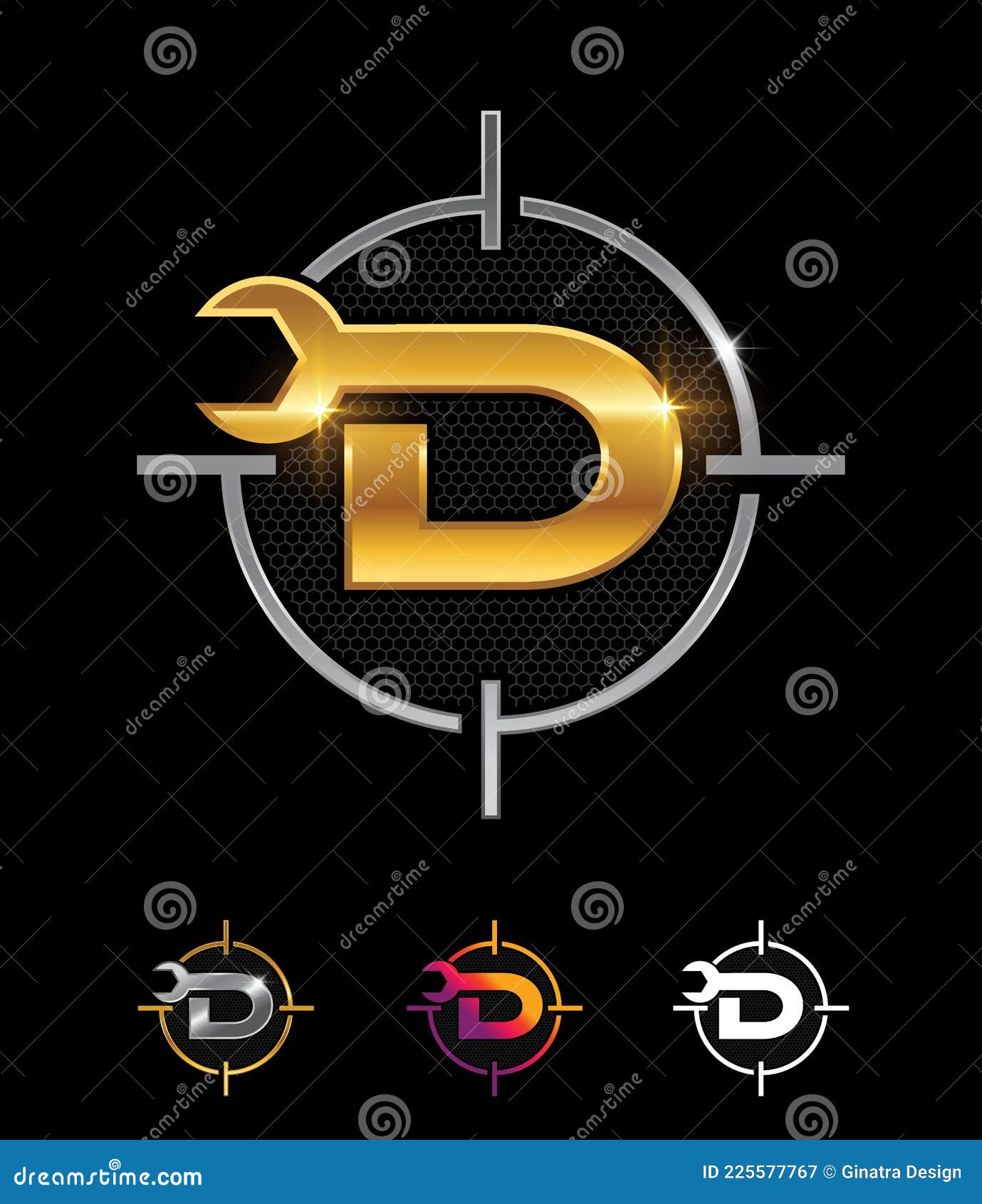 Initial D Mechanic Gear Logo Vector. Stock Photography | CartoonDealer ...