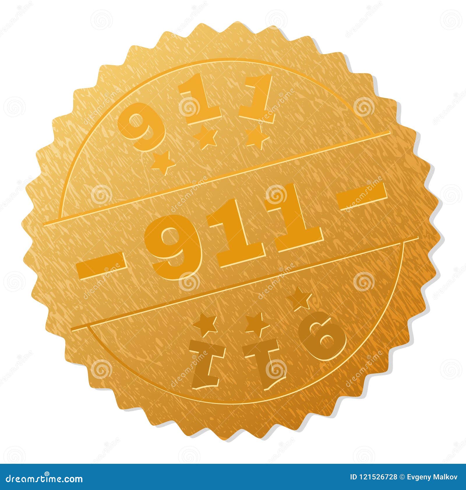 Golden 911 Medal Stamp stock illustration. Illustration of text - 121526728