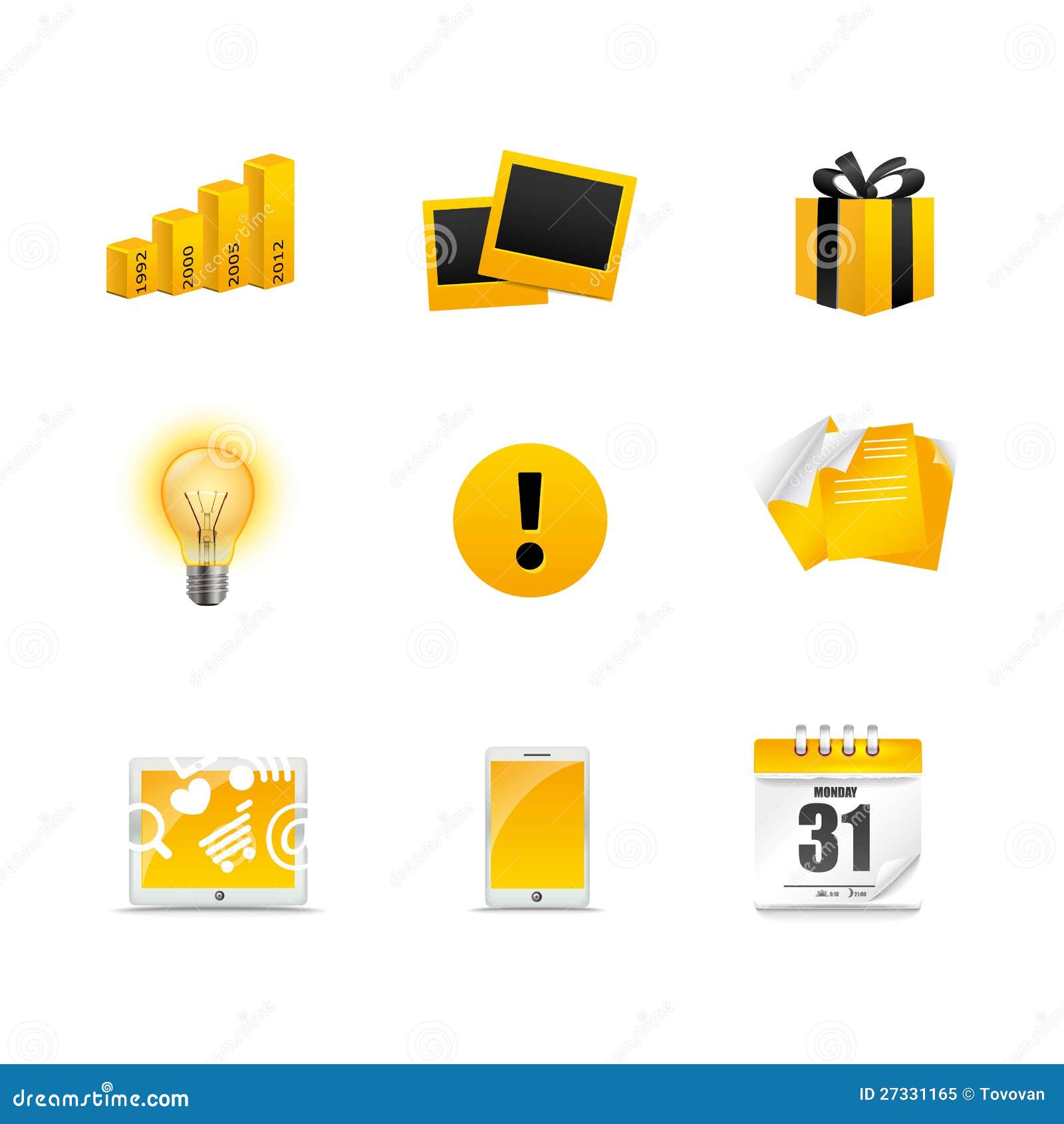 Golden media icons stock vector. Illustration of media - 27331165